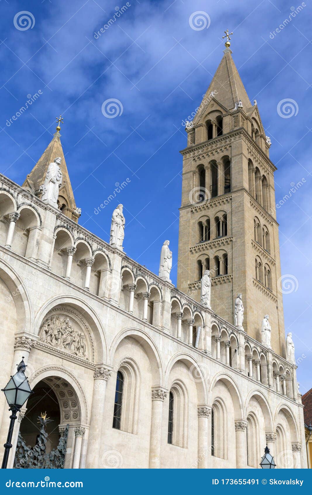 The Cathedral of Pecs stock image. Image of spring, architecture ...