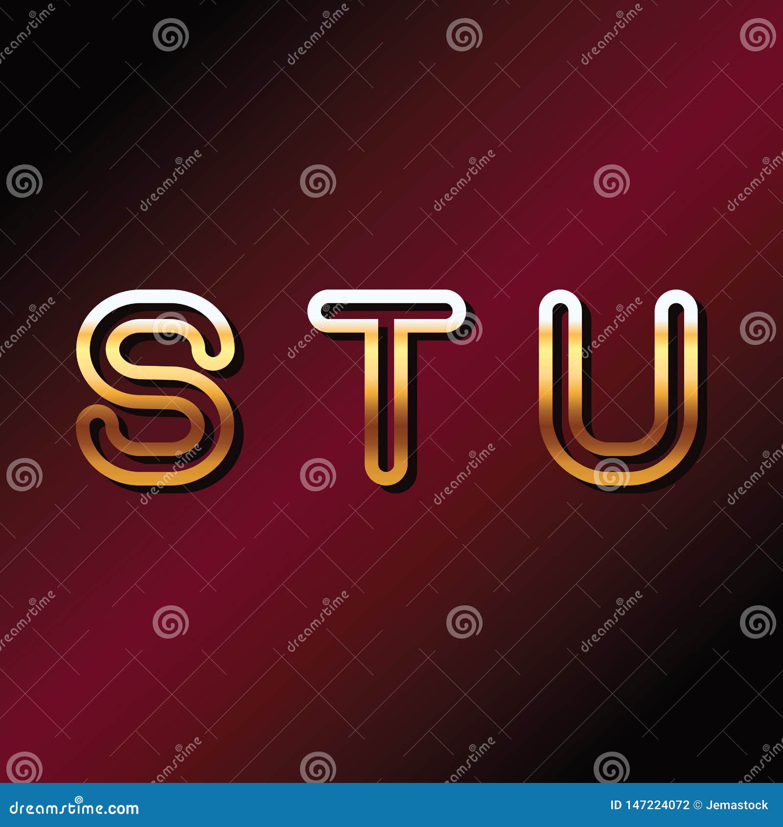 STU alphabet fonts stock vector. Illustration of font - 147224072