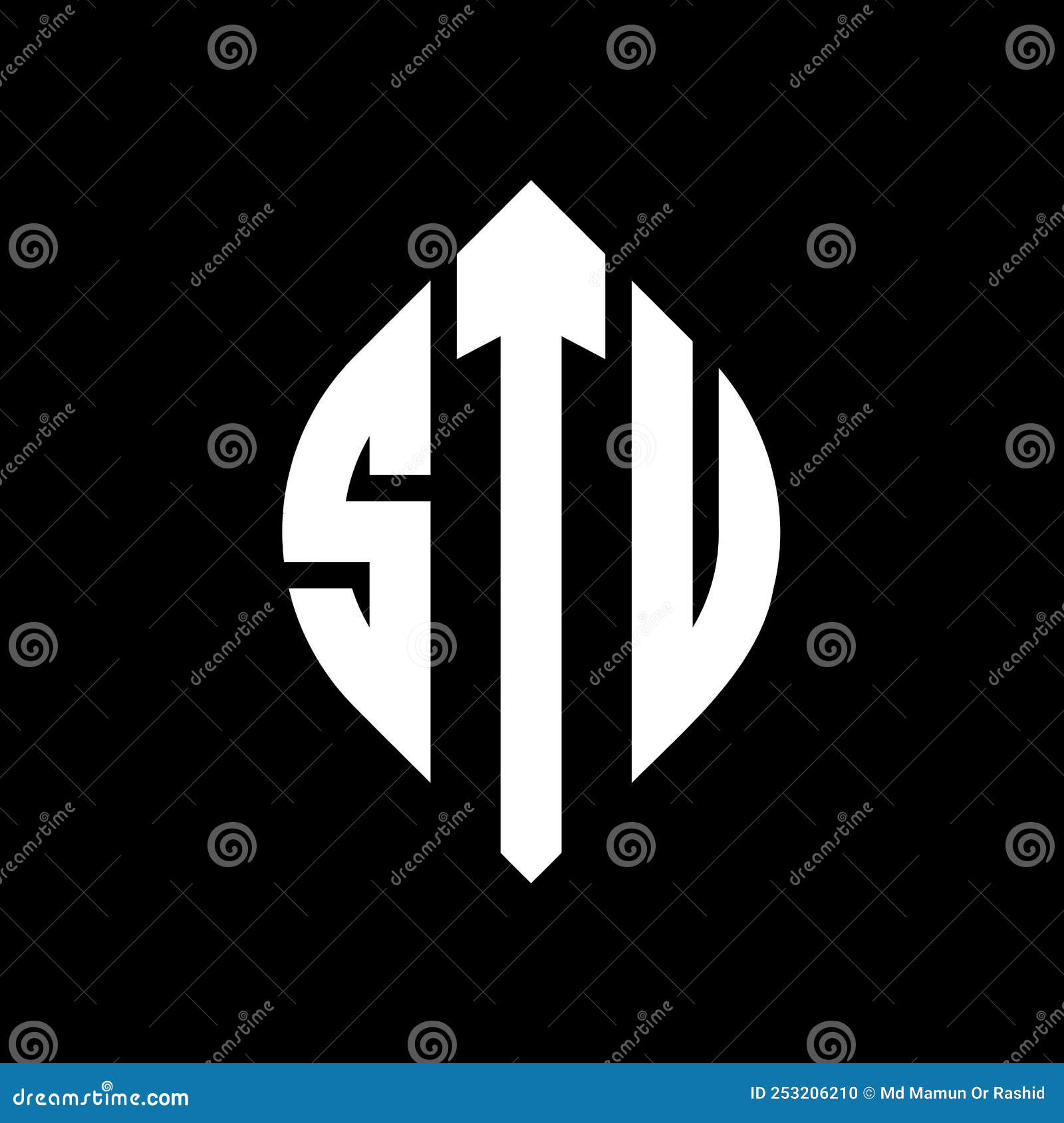 STU Circle Letter Logo Design with Circle and Ellipse Shape. STU ...