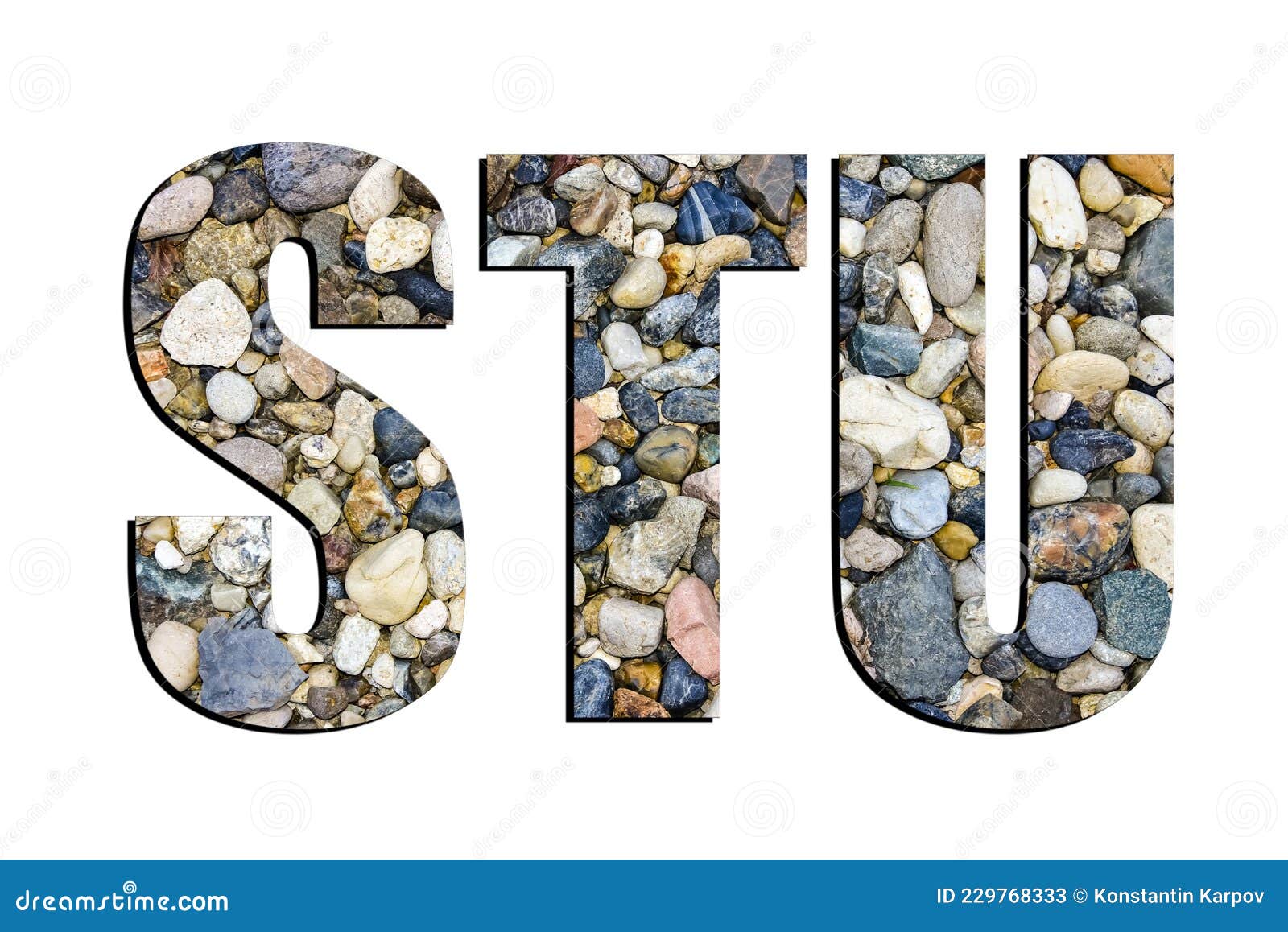 STU Letters. Stone Design Alphabet, Collection of Letters Isolated on ...
