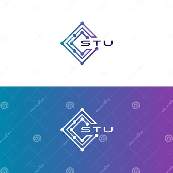 STU Tech Initial Logo Design Icon for Technology, Digital, Tech ...