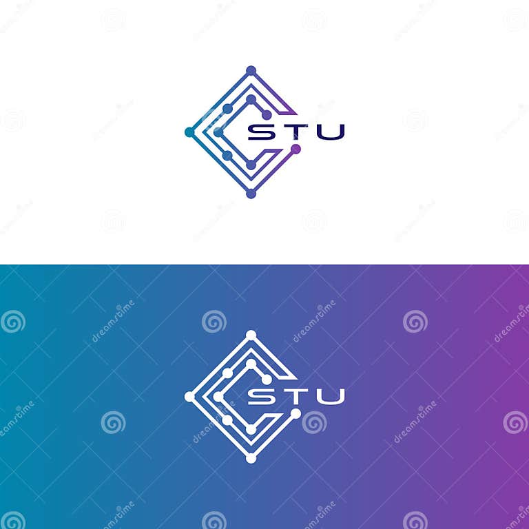 STU Tech Initial Logo Design Icon for Technology, Digital, Tech ...