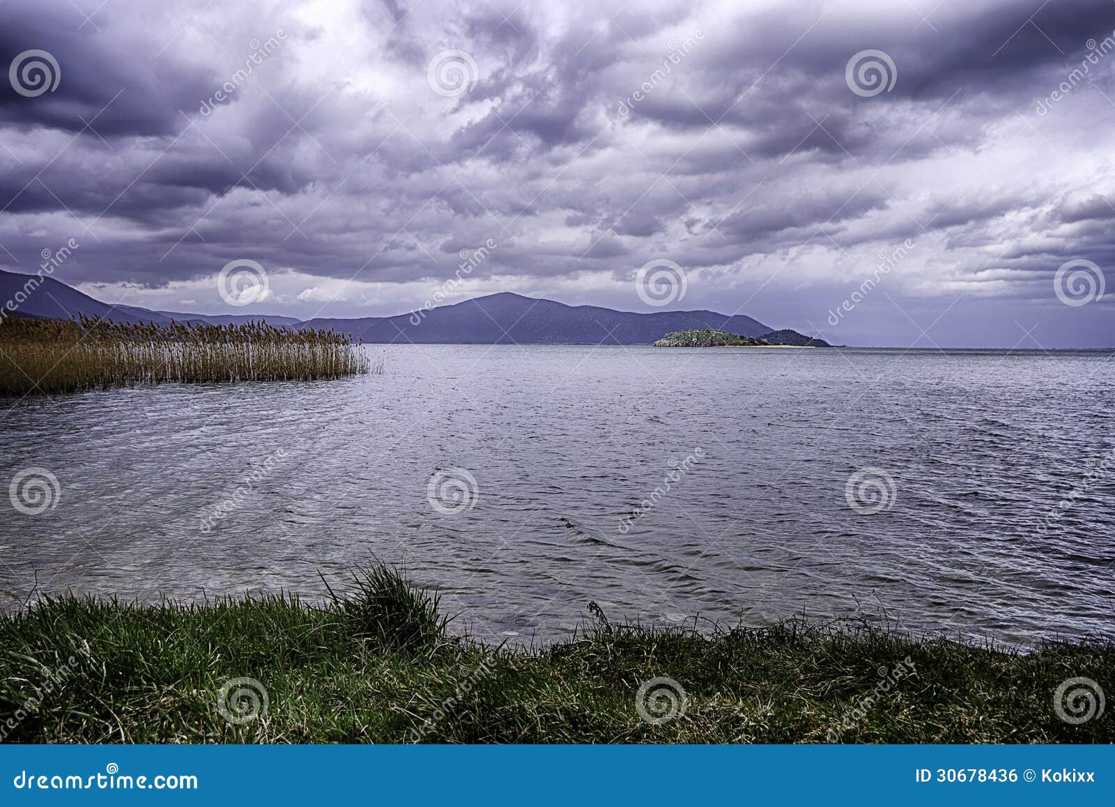 Stubble and lake stock photo. Image of autumn, achillius - 30678436