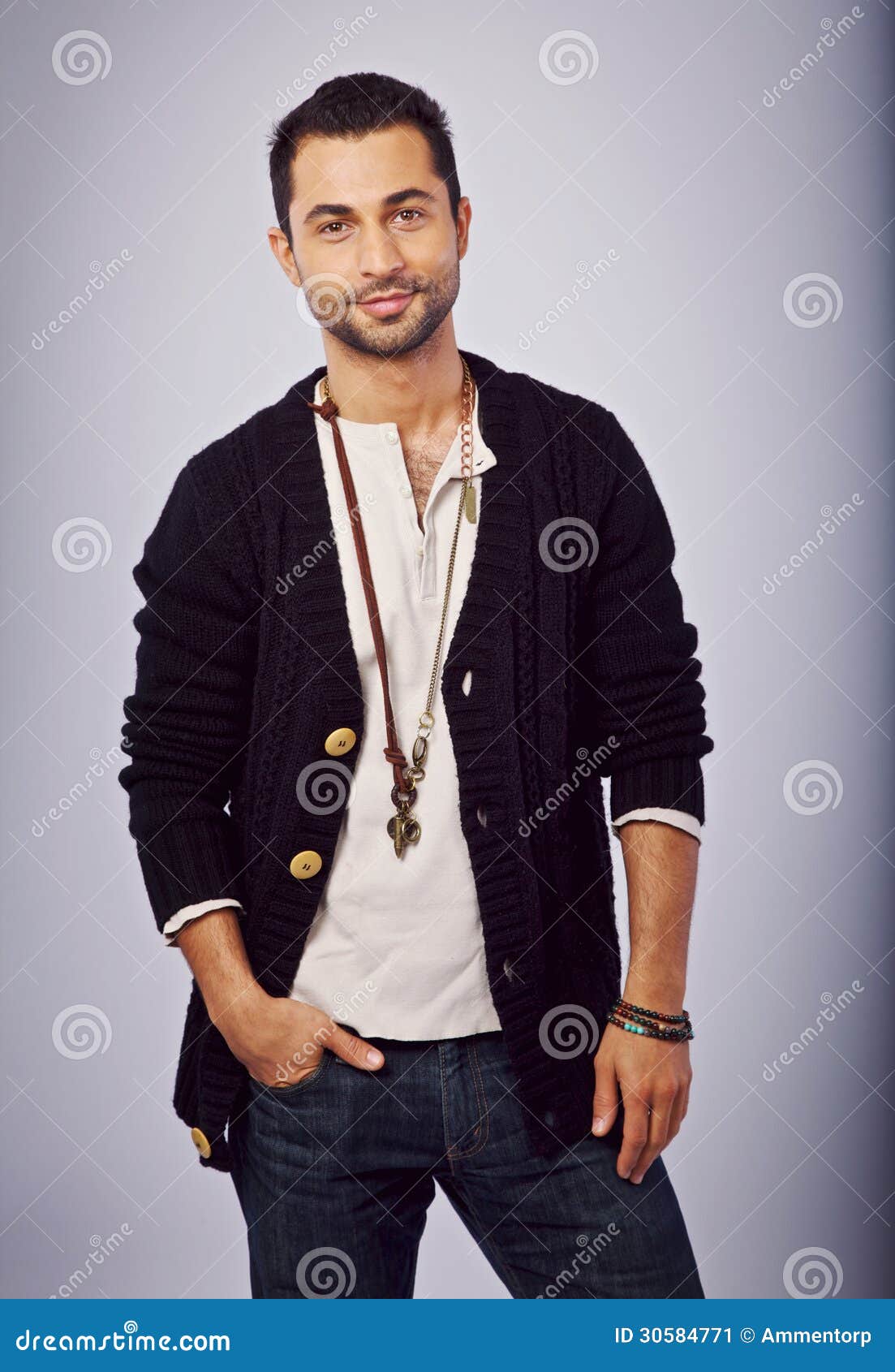 Stubbly Guy Looking Confident Stock Image - Image of confident, beard ...