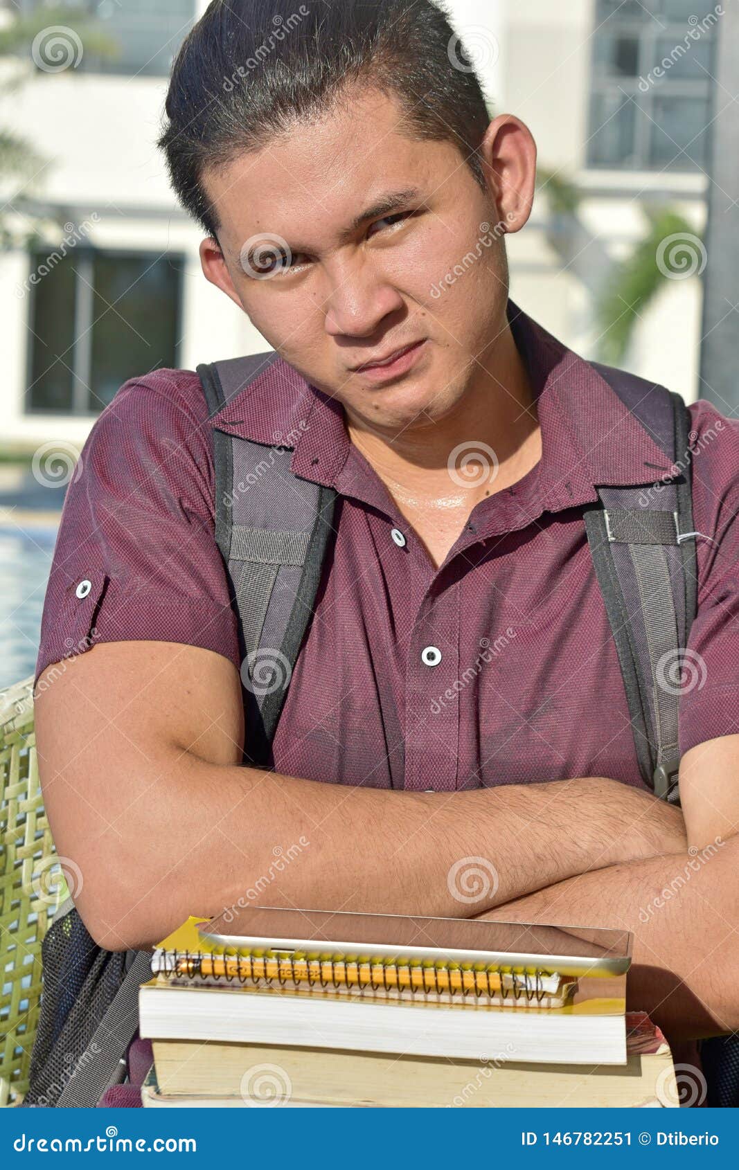 Stubborn Boy Student with Books Stock Image - Image of education, youth ...