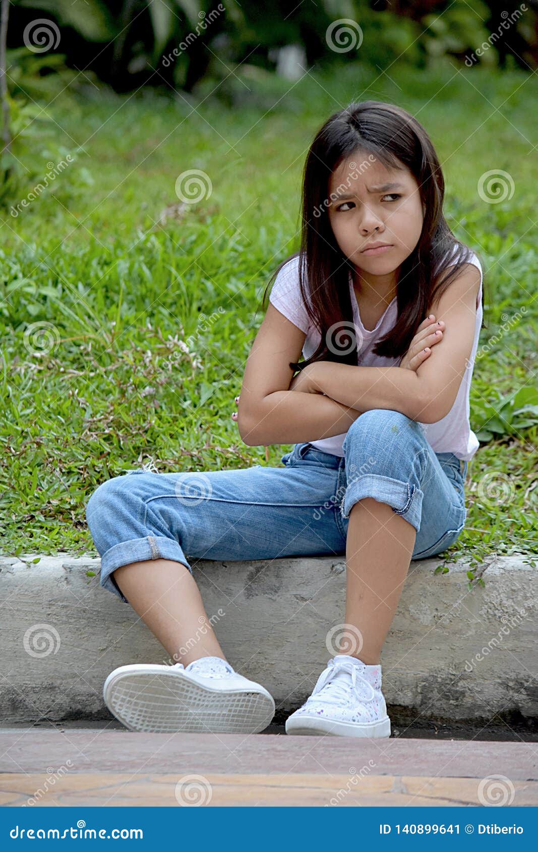 A Stubborn Girl Child stock image. Image of young, tough - 140899641