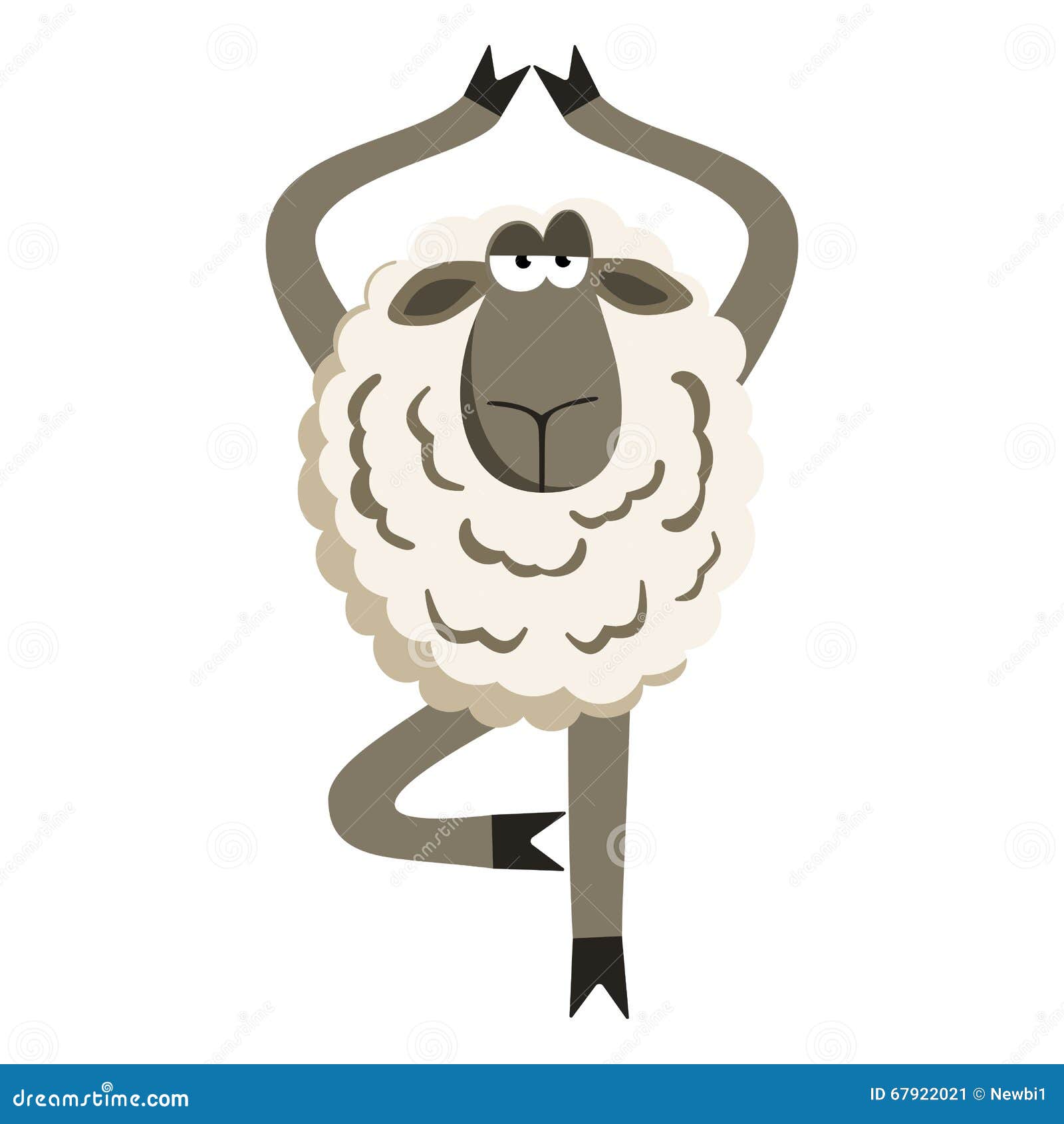 Stubborn Lamb In Yoga Tree Pose Vector | CartoonDealer.com #67922021