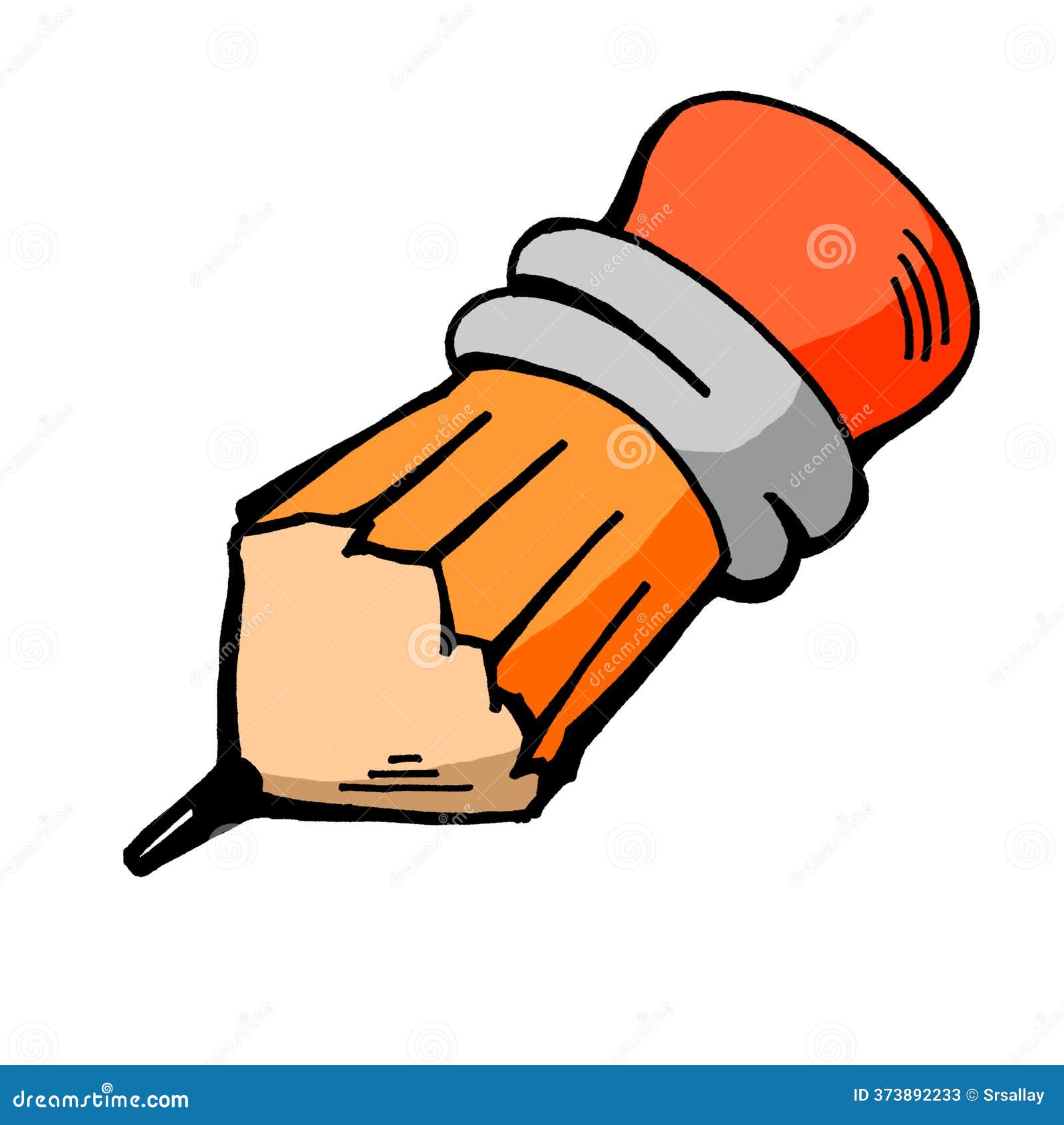 Pencil Clip Art, Stubby Cartoon Pencil Drawing. Stock Illustration ...