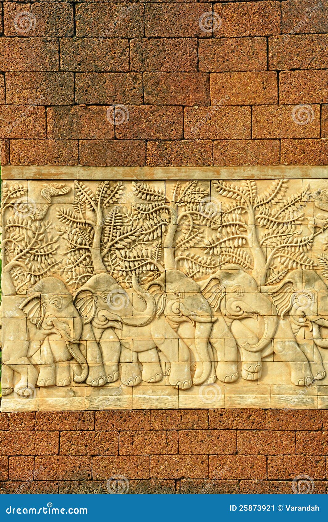Stucco Carved Wall with Laterite Blocks Wall Stock Image - Image of ...