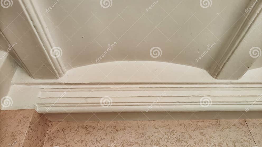 Stucco on the Ceiling in the Form of Strips Made of White Plaster ...