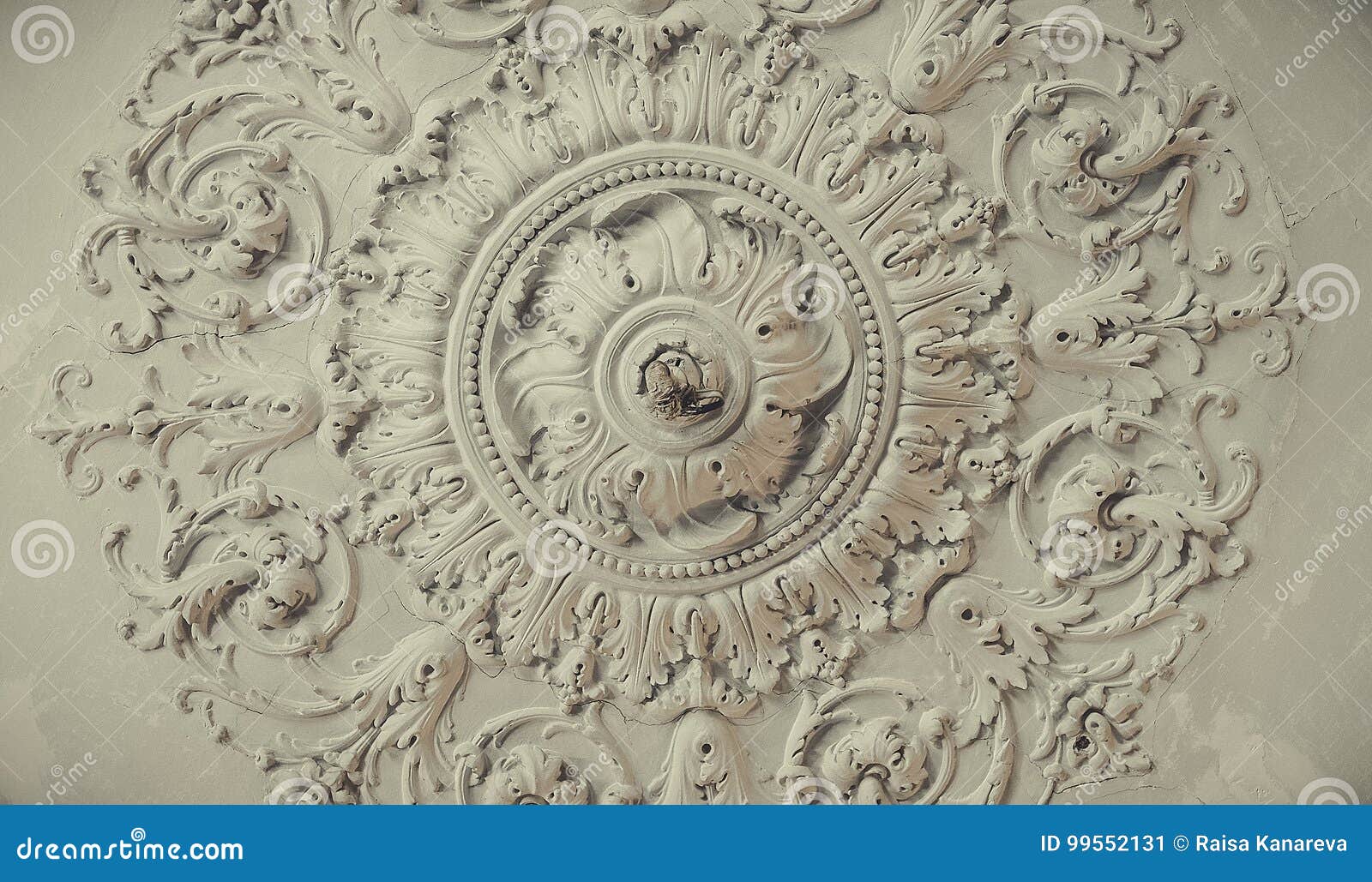 Stucco on the Ceiling in the Old Room Stock Image - Image of texture ...