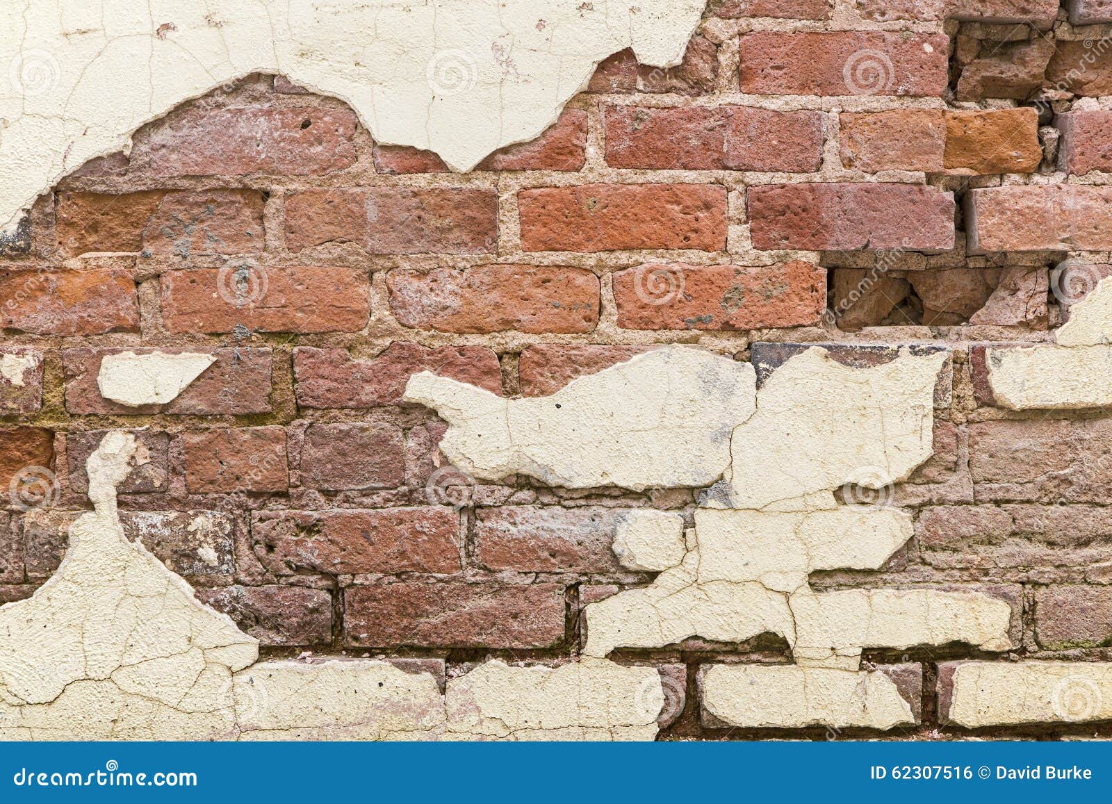 Stucco Crumbling Brick Wall Copy Space Stock Photo - Image of space ...