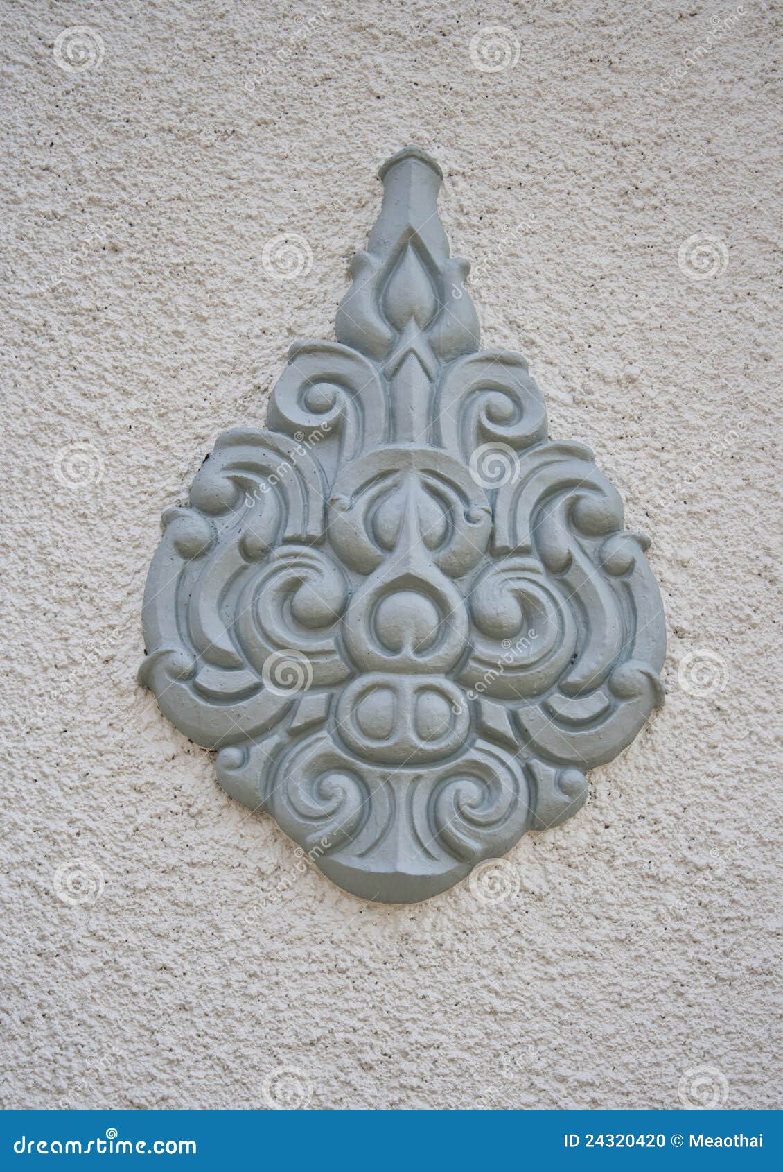 Stucco Emboss Design on Rough Wall Stock Photo - Image of motif, asia ...