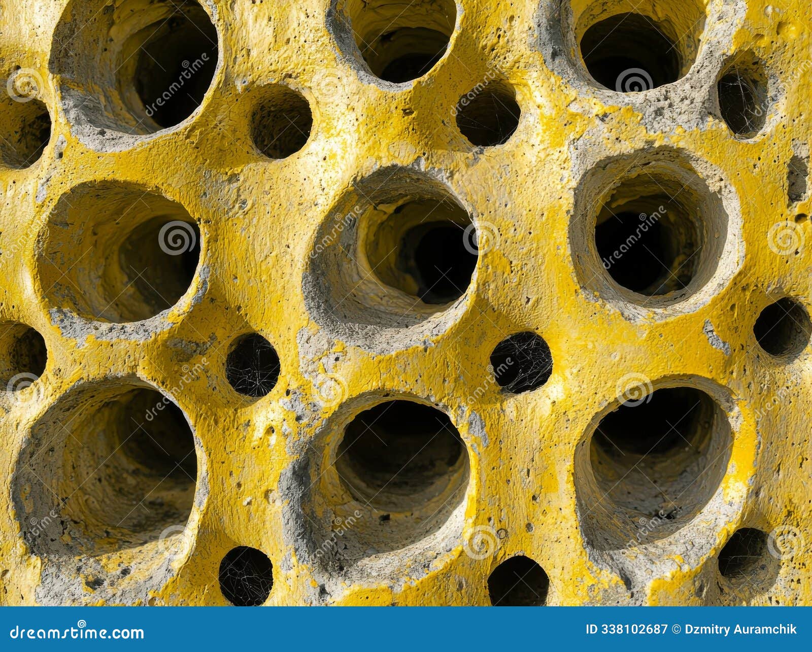 Stucco in the Form of Pimples. an Irregular Plaster Wall with Yellow ...