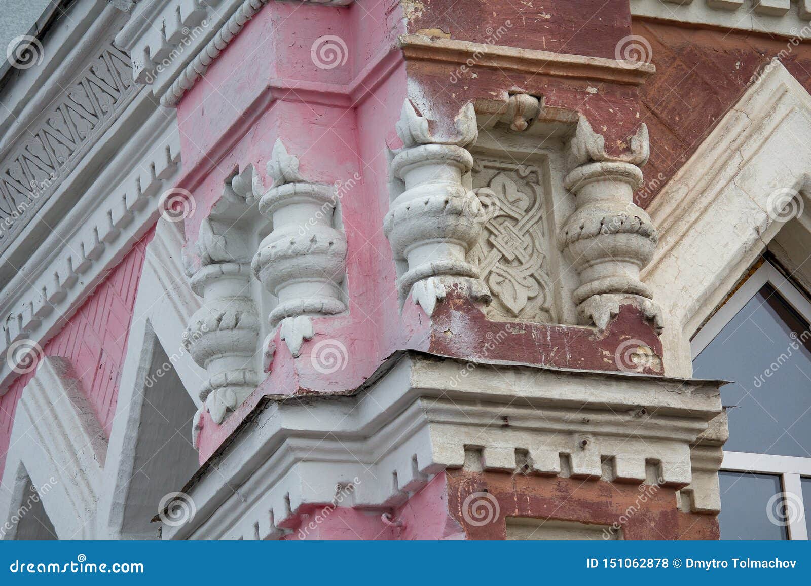 Stucco Molding in Retro Style on the Facade of the Building Stock Photo ...