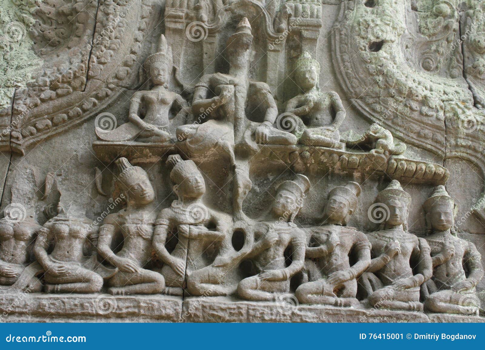 Stucco Patterns in the Angkor Wat Stock Image - Image of sculpture ...