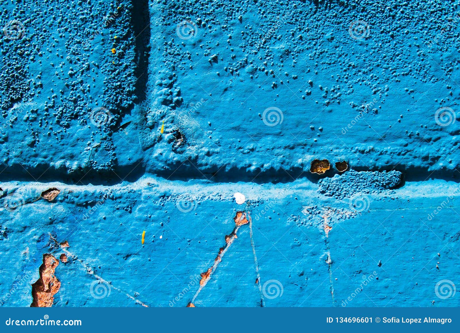 Stuccoed Wall in Blue Background Stock Image - Image of dirty, light ...