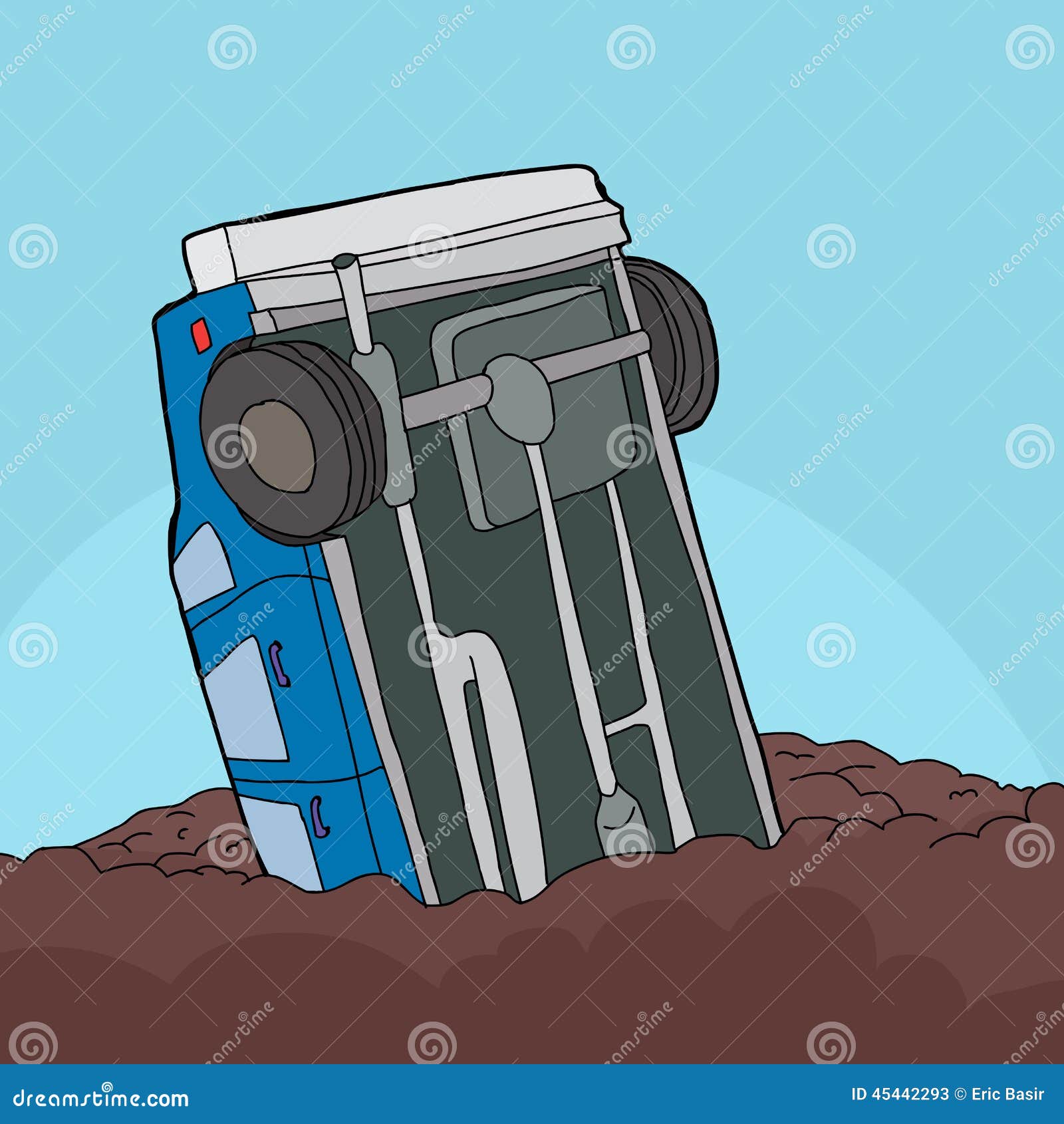 Stuck Car in Mud stock vector. Image of drawn, dirt, vehicle - 45442293