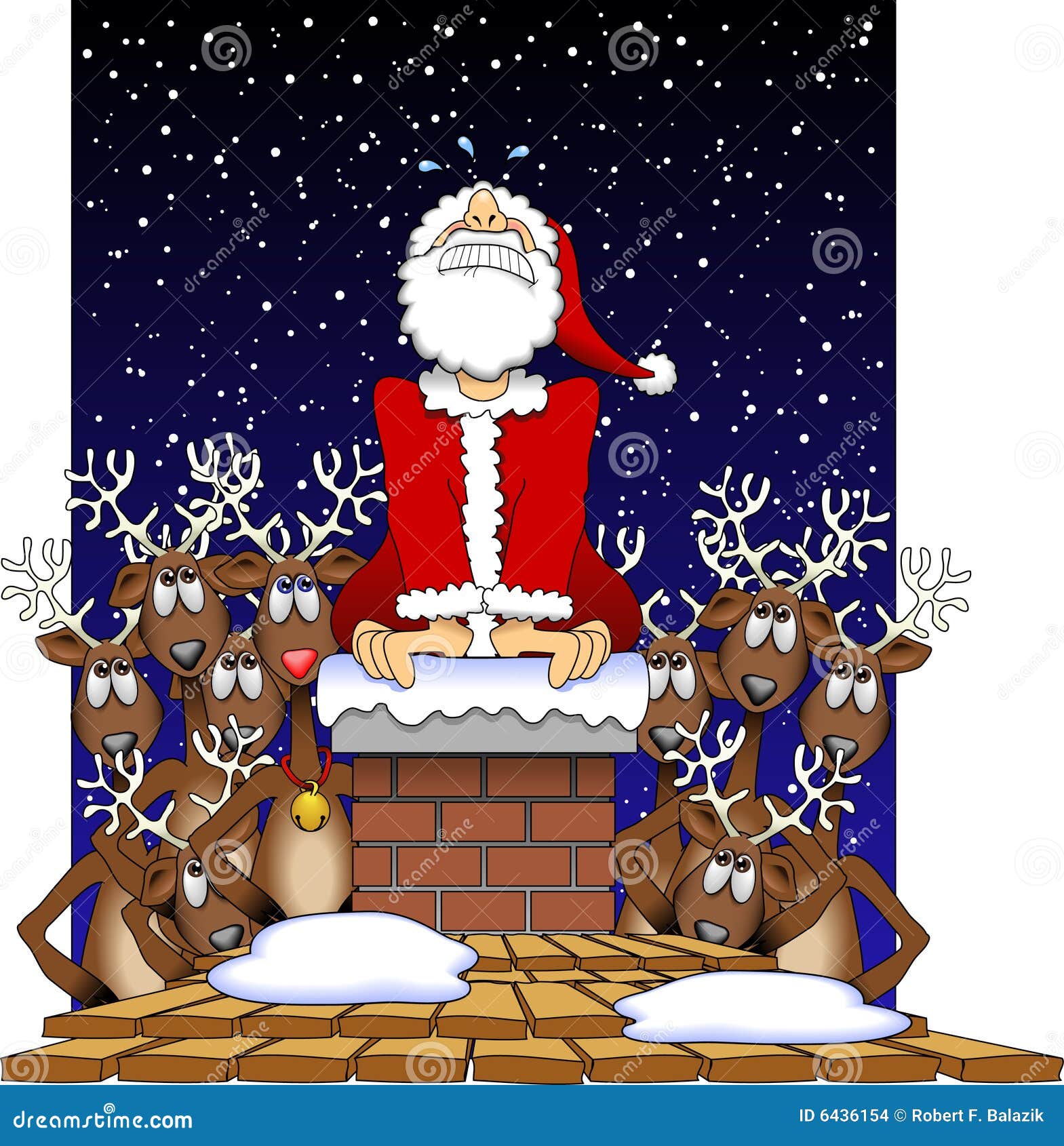 Stuck_santa_01 Vector Illustration | CartoonDealer.com #6436154