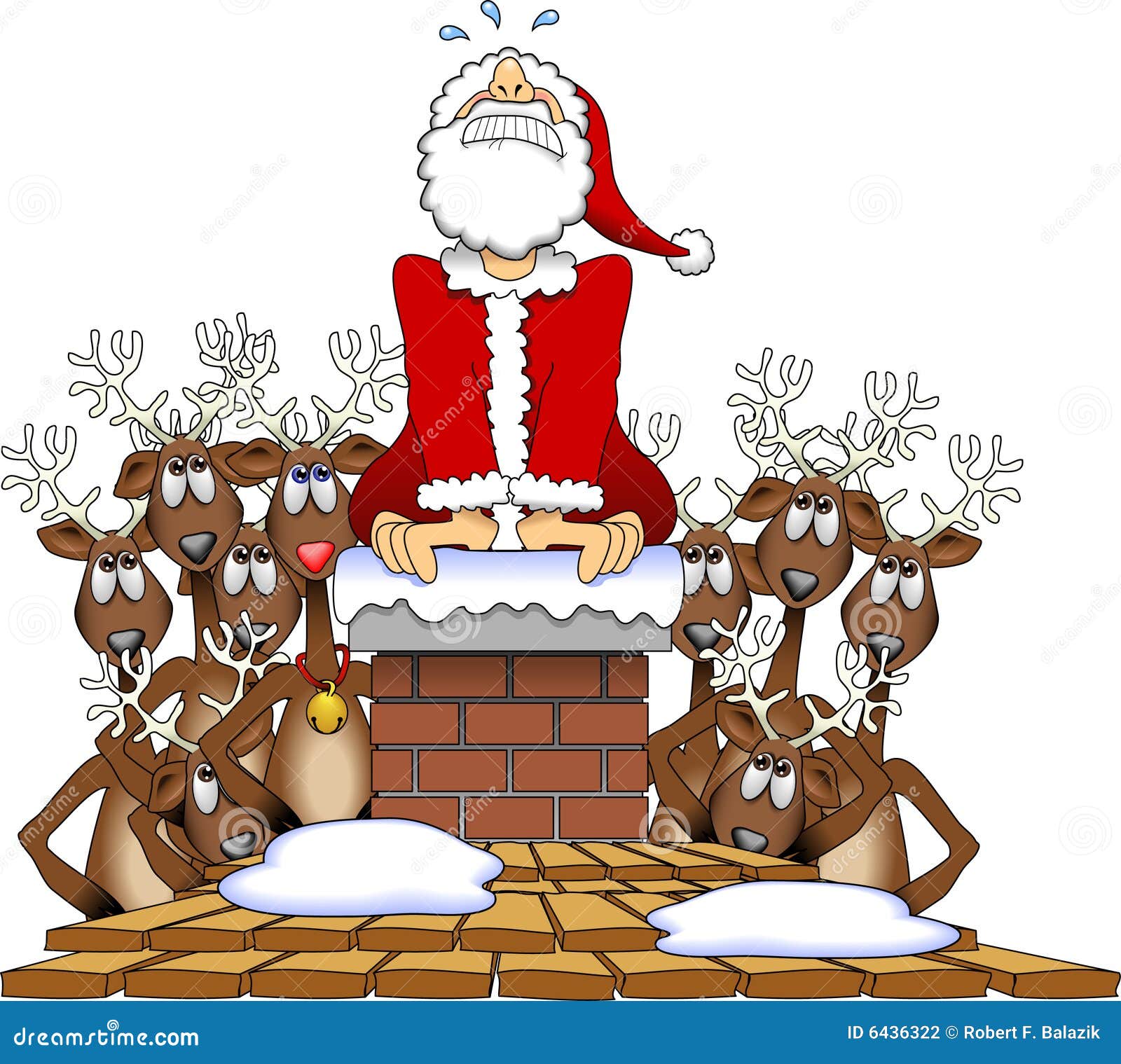 Stuck_santa_02 Vector Illustration | CartoonDealer.com #6436322