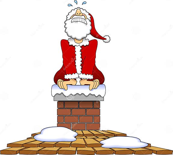 Stuck_santa_04 stock vector. Illustration of claus, humor - 6436341