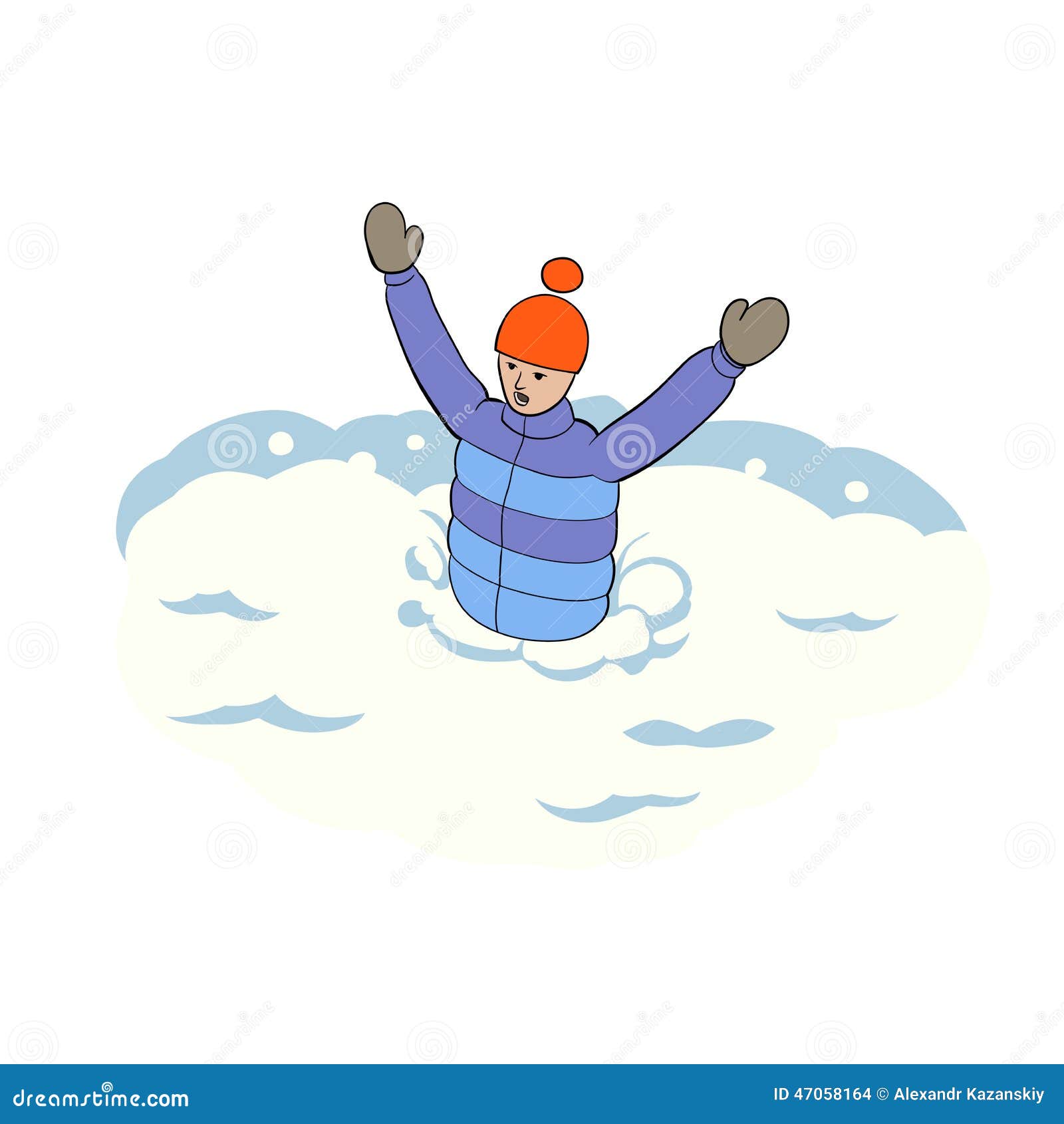 Man Stuck In Snow With Shovel Stock Photography | CartoonDealer.com ...