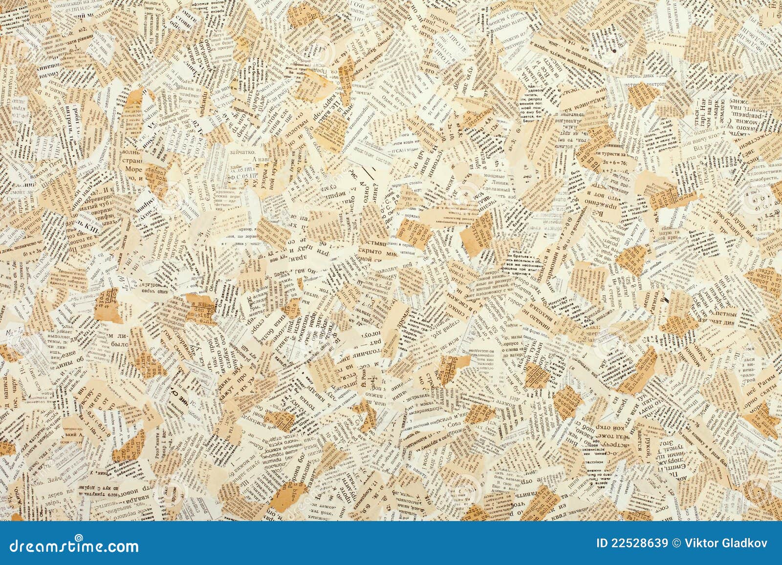 Stuck Together Pieces of Paper with Text Stock Image - Image of print ...