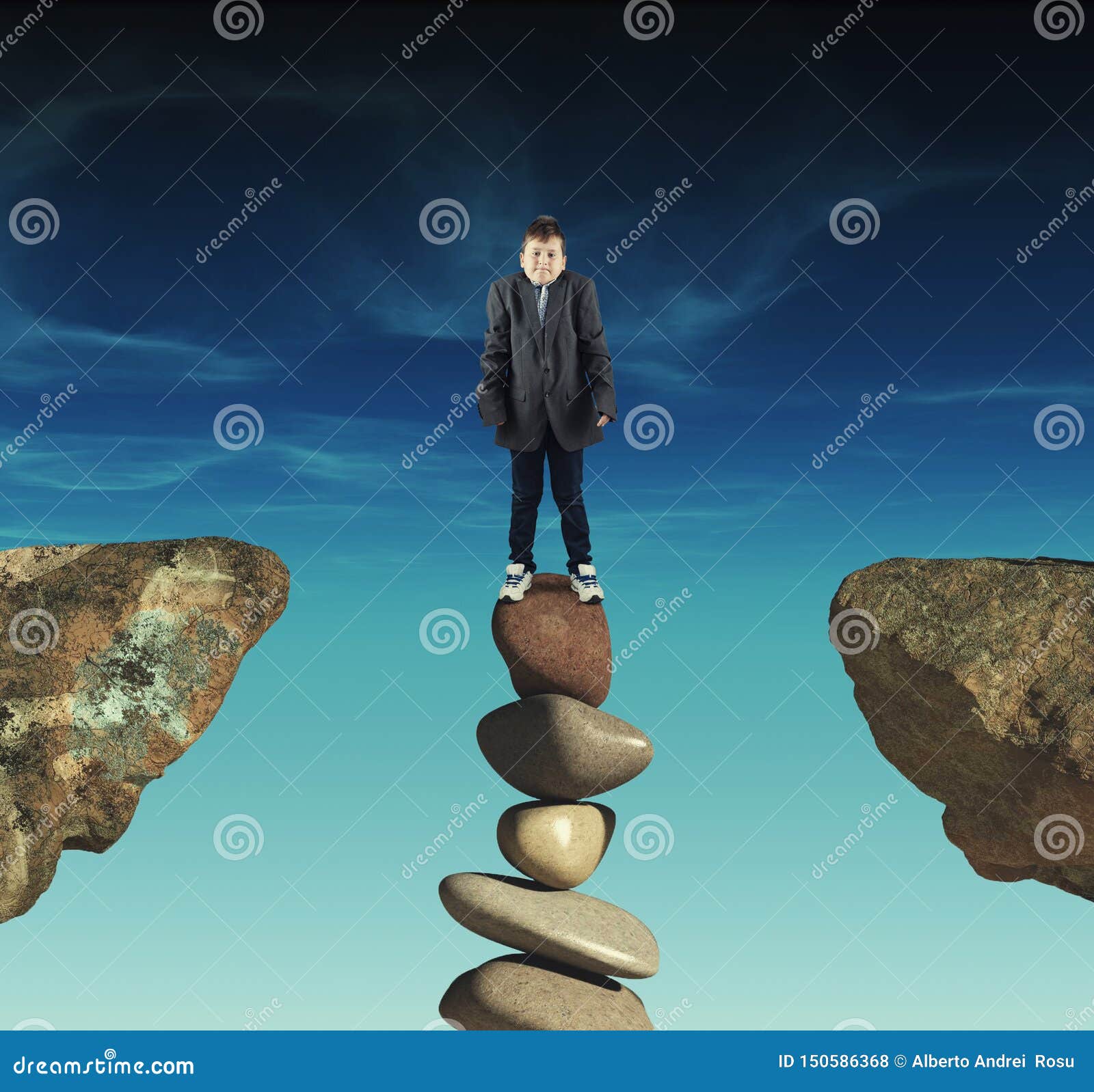 Stucked on a Stack of Stones Stock Photo - Image of obstacle, look ...