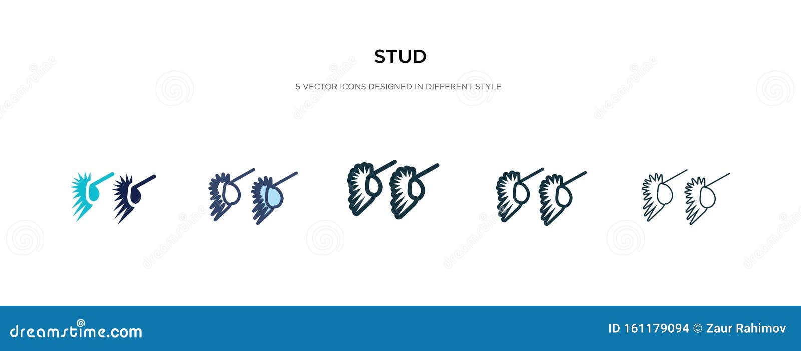 Stud Icon in Different Style Vector Illustration. Two Colored and Black ...