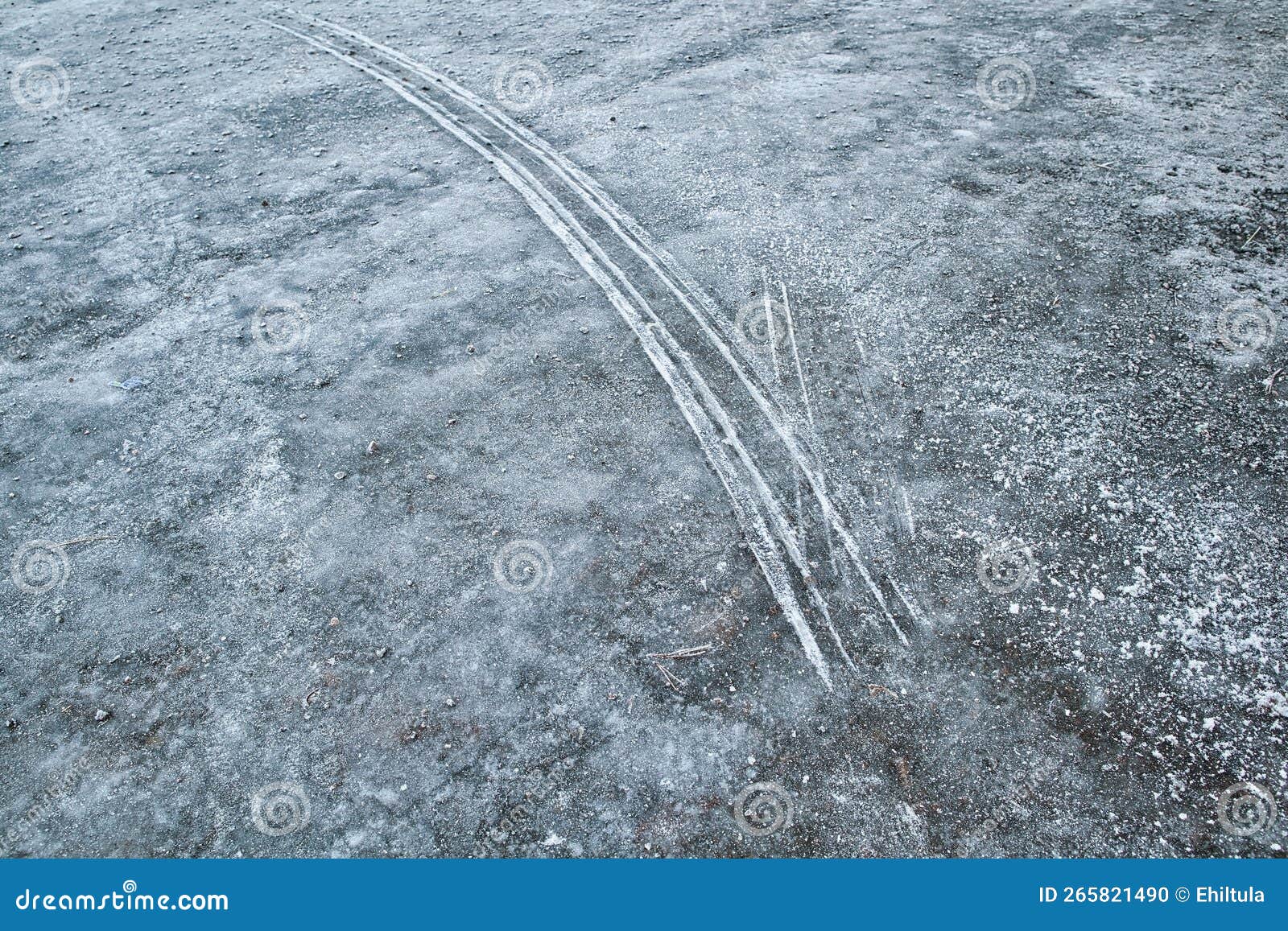 Studded Car Tire Marks on Icy Ground Stock Photo - Image of vehicle ...