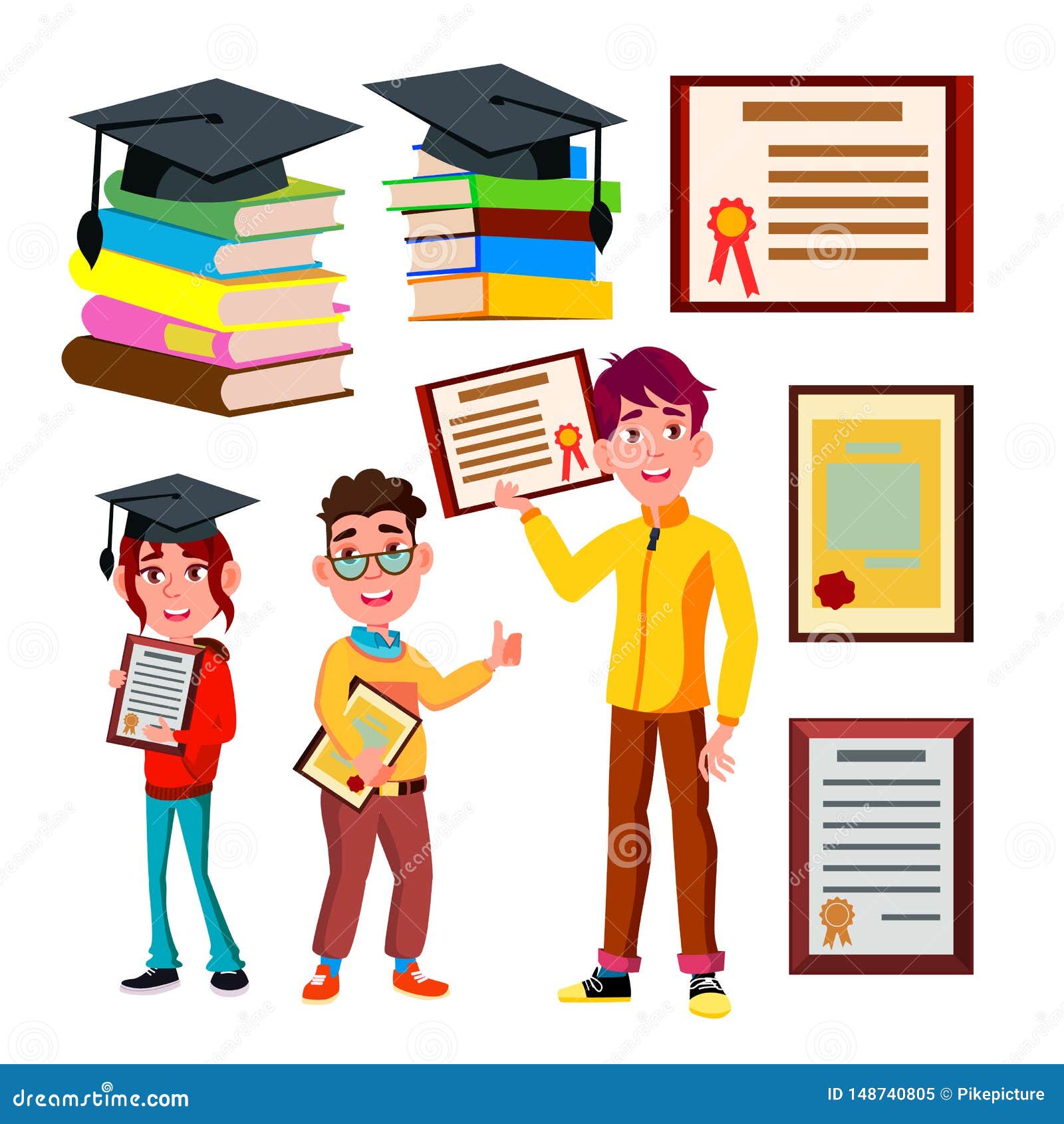 Student Academic Qualification Certificate Vector Stock Vector ...