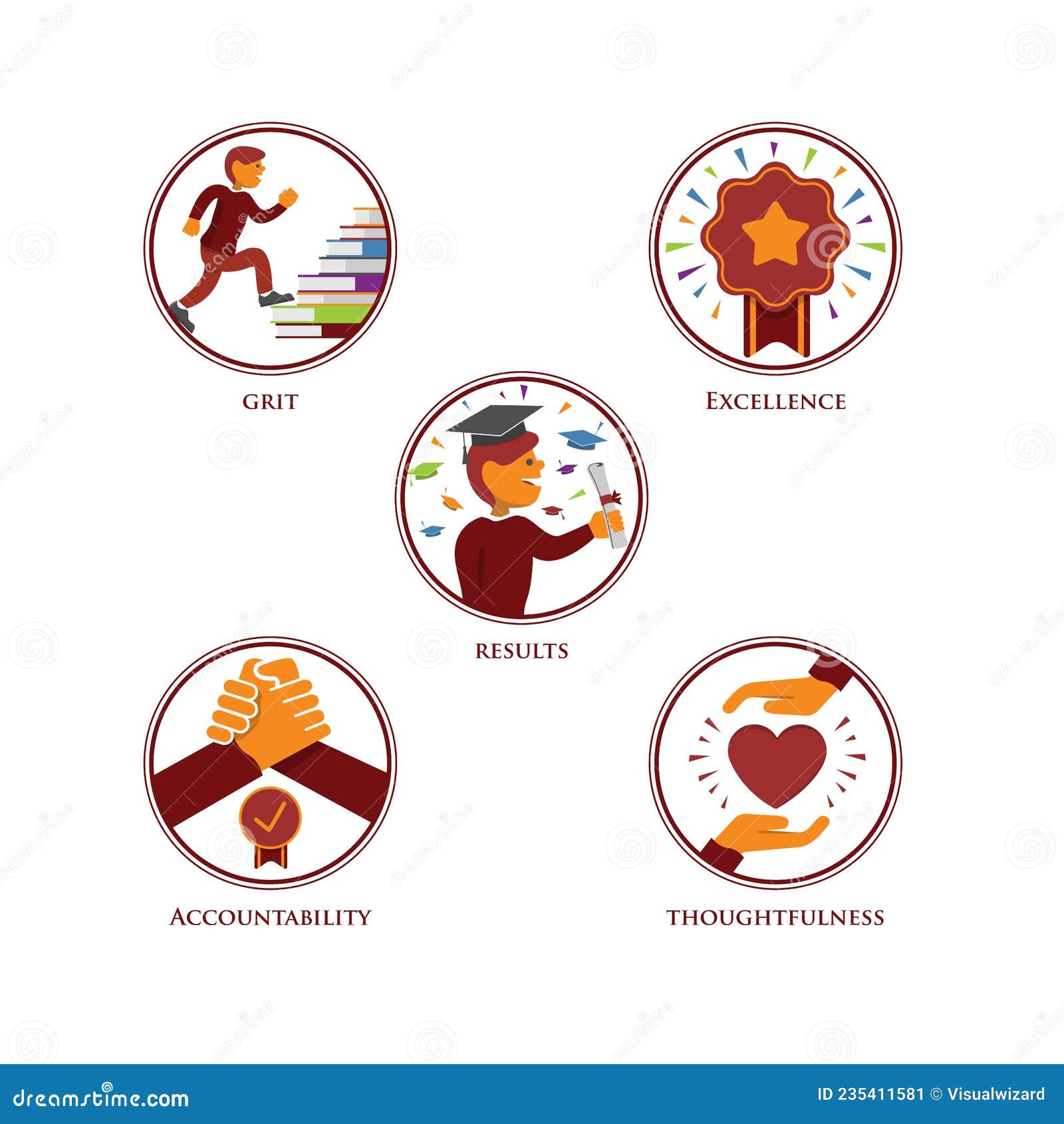 Student Academic Struggle To Study and Bachelor Degree Icons Stock ...