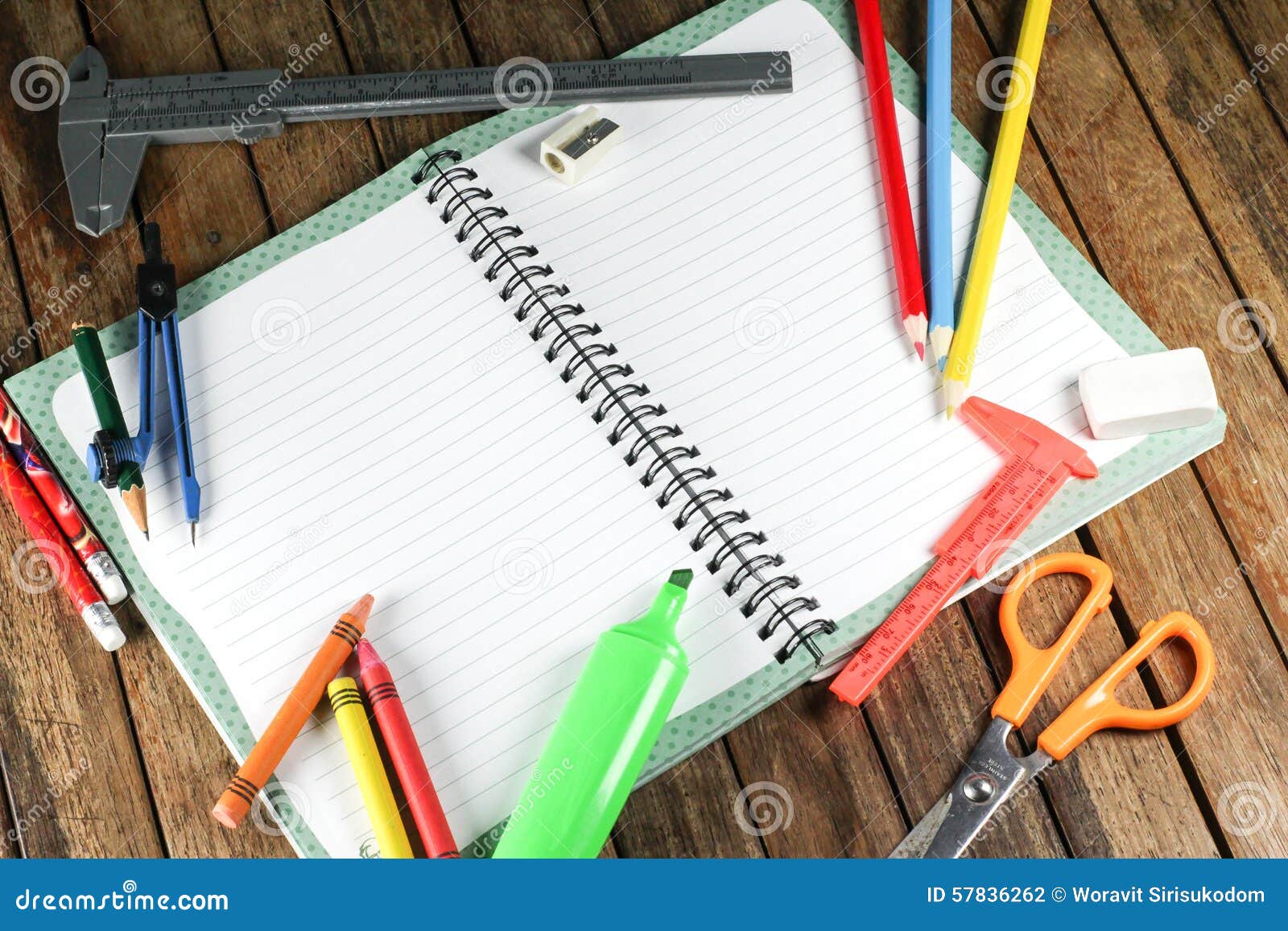 Student Accessories on Wooden Table Stock Photo - Image of accessory ...