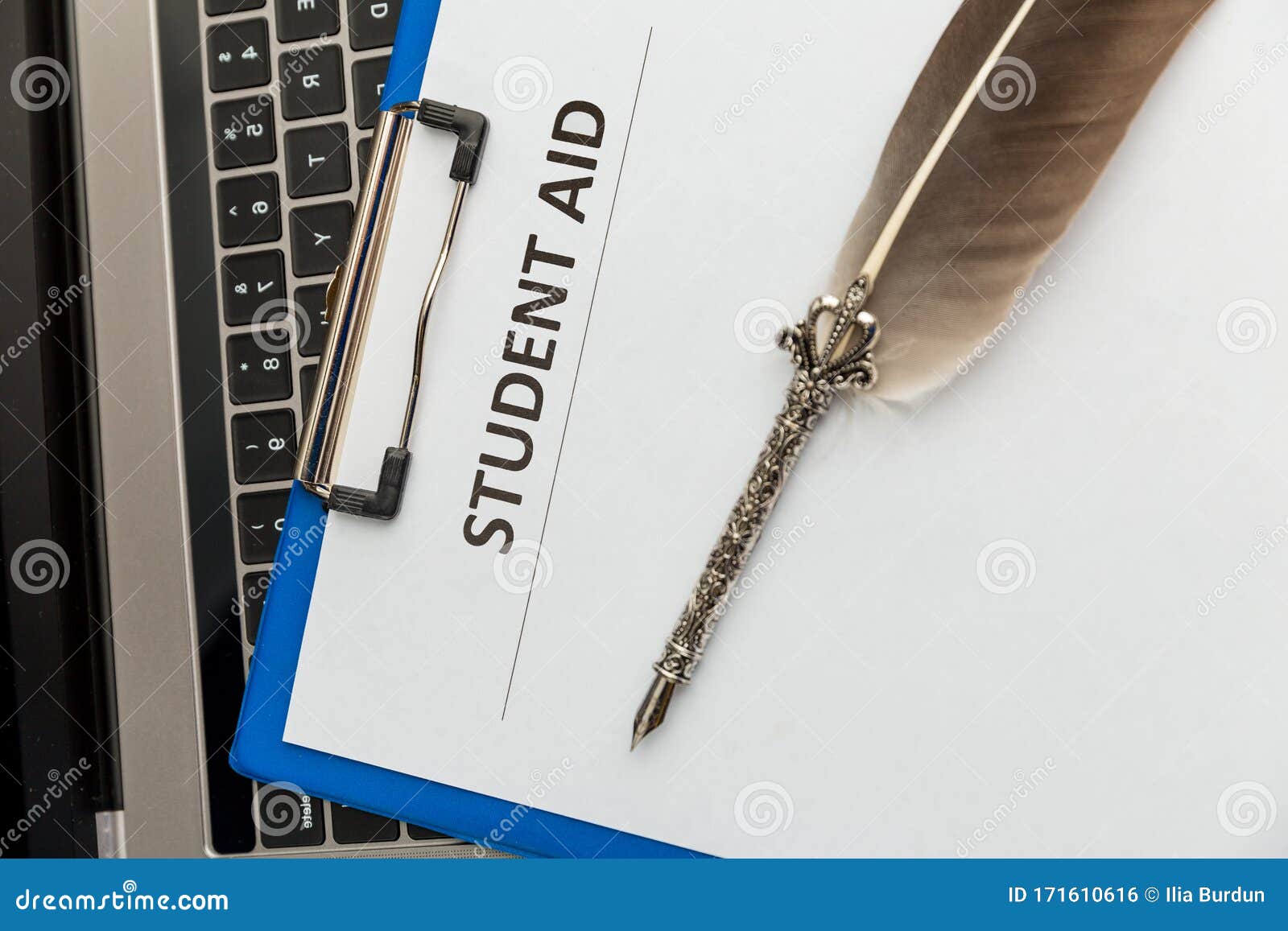 Student Aid Application Form on the Table with Pen. Stock Photo - Image ...