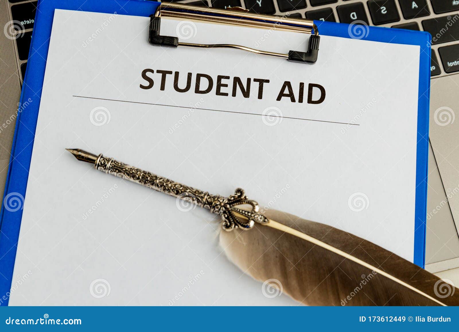 Student Aid Application Form on the Table with Pen. Stock Image - Image ...
