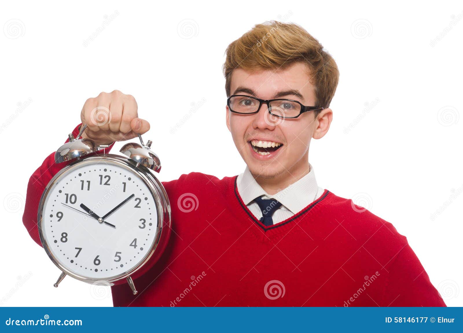 Student with alarm clock stock image. Image of alarm - 58146177