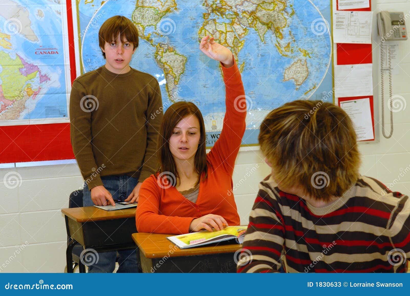 Student with Answer 3 stock image. Image of girl, girls - 1830633