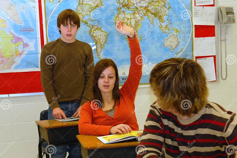 Student with Answer 3 stock image. Image of girl, girls - 1830633