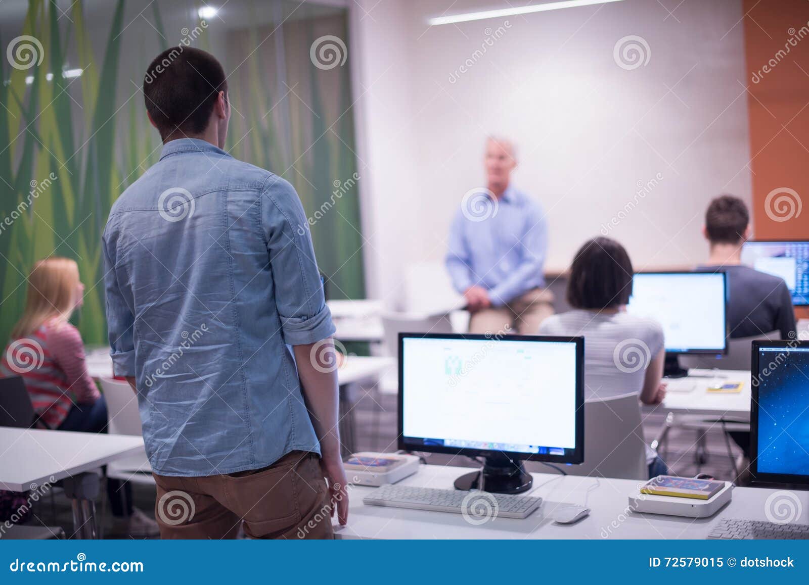 Student Answering a Question in Classroom Stock Image - Image of ...
