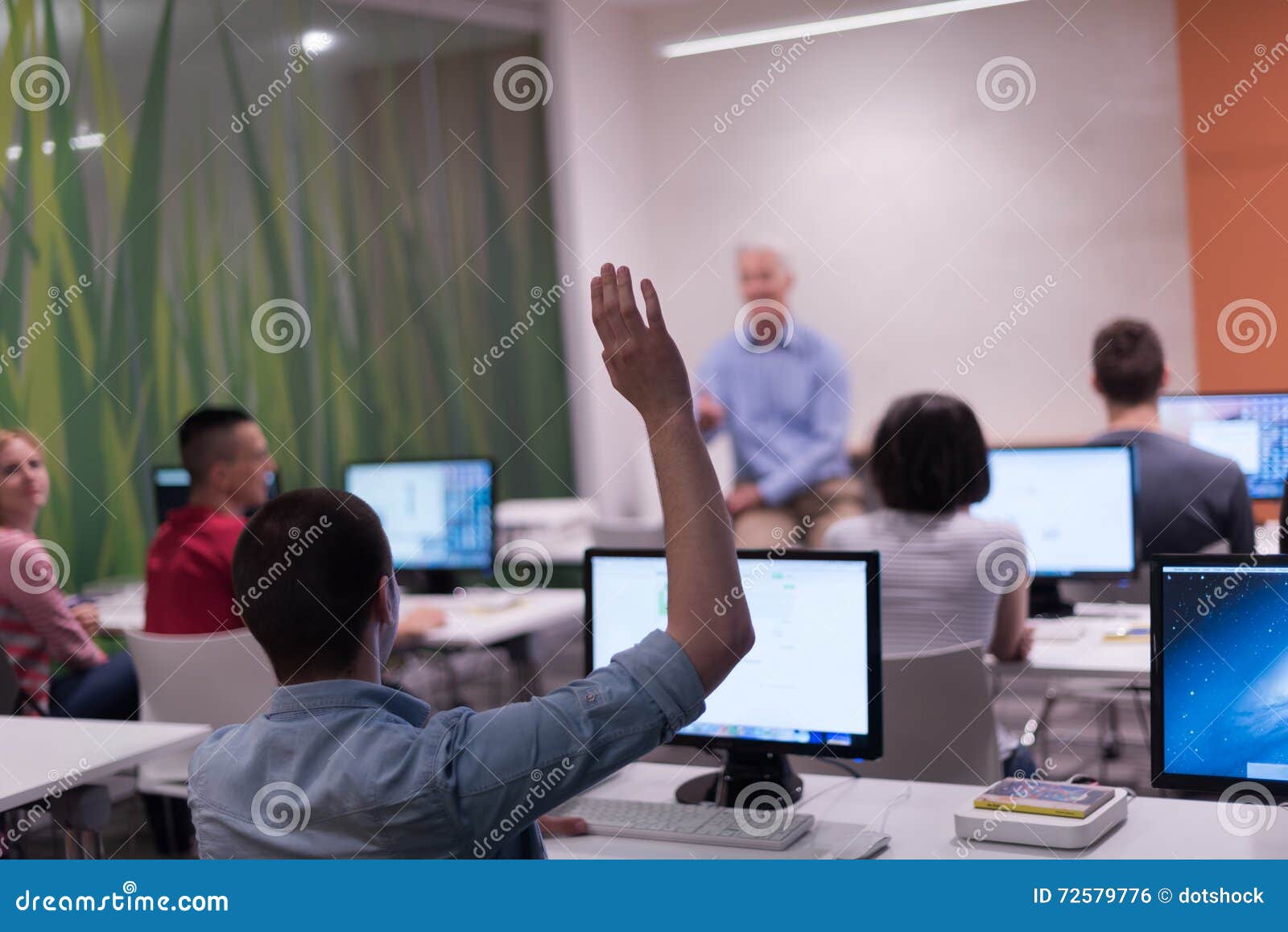 Student Answering a Question in Classroom Stock Photo - Image of ...