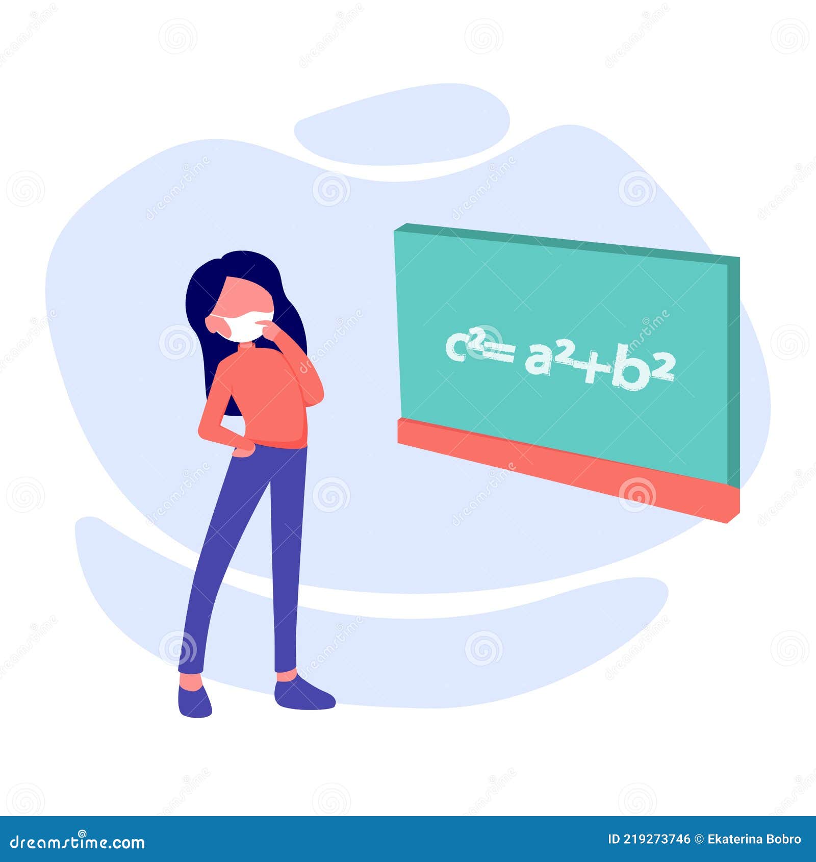 The Student Answers in Front of the Blackboard. Students, Pupils in ...