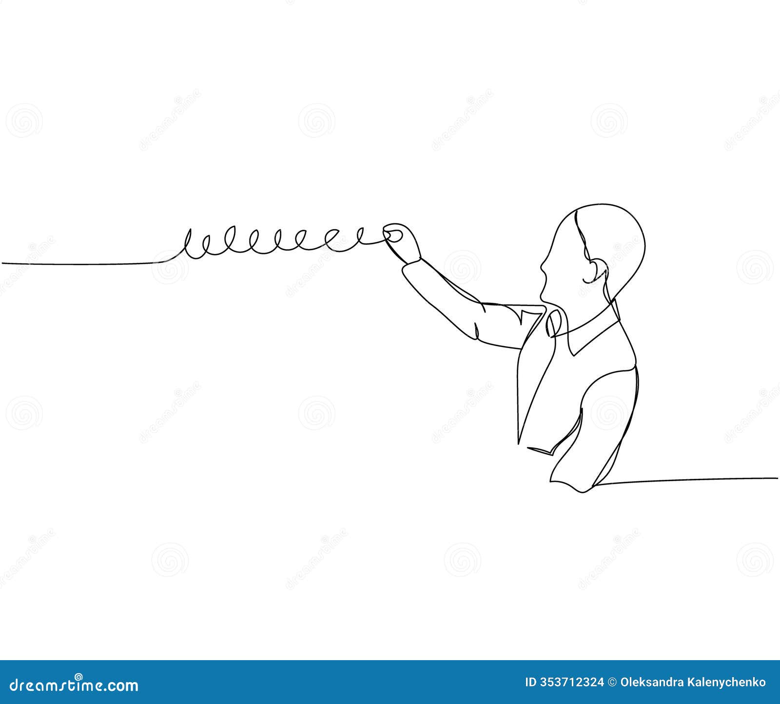 Teacher Explains Material, Diagram, Mathematics, Economics One Line Art ...