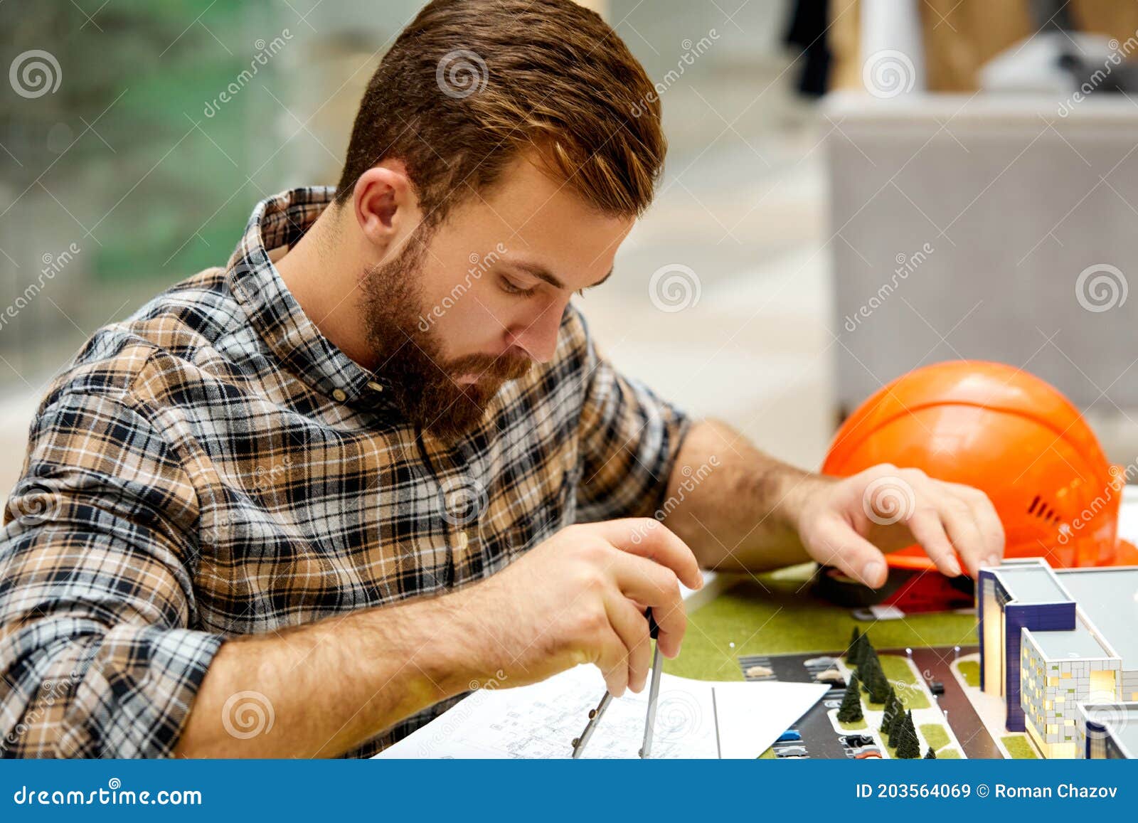 Student Architect Working on Architectural Project Concept, Using 3d ...