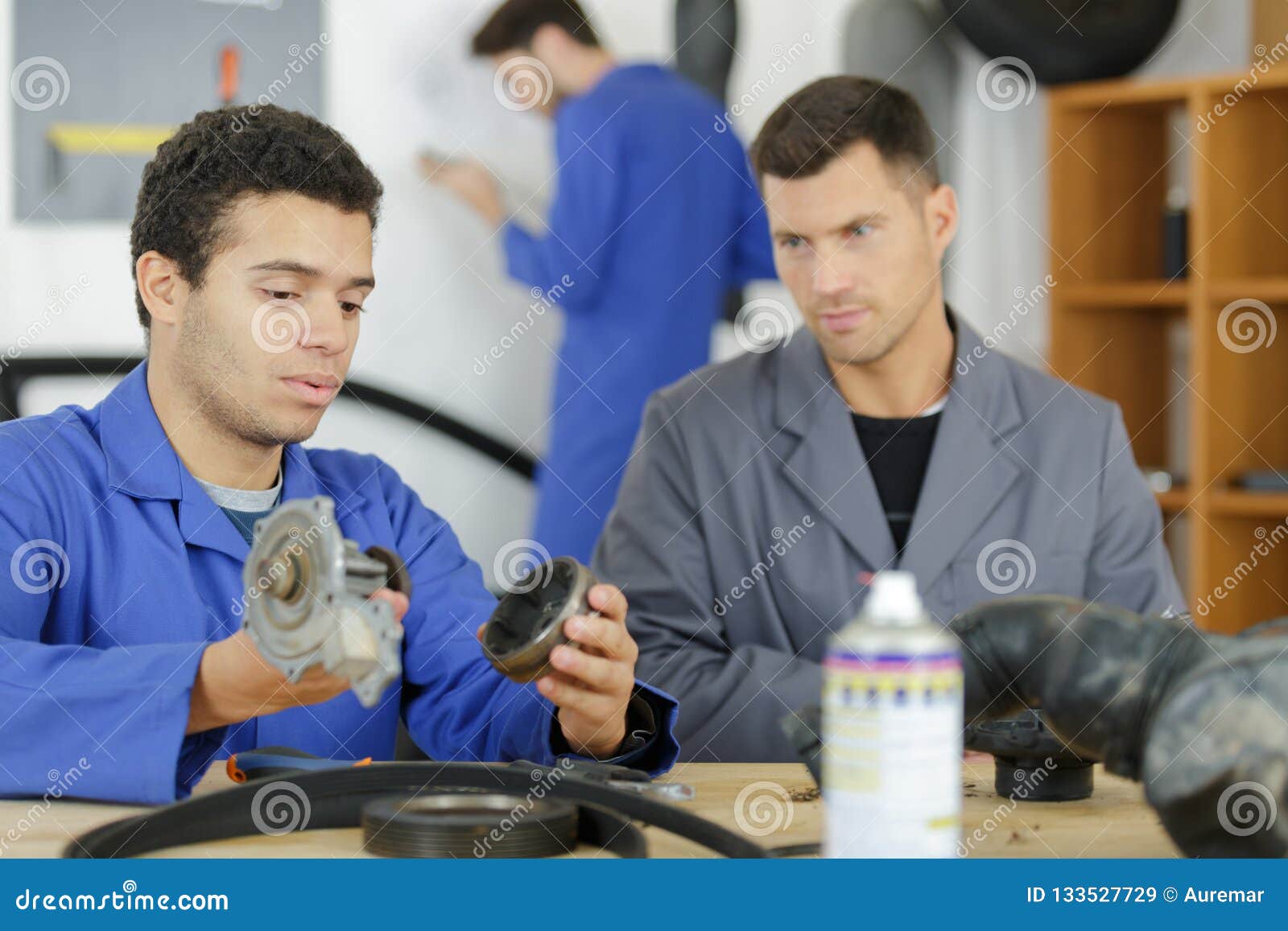 Student with Auto Part Studying Automotive Trade Stock Image - Image of ...
