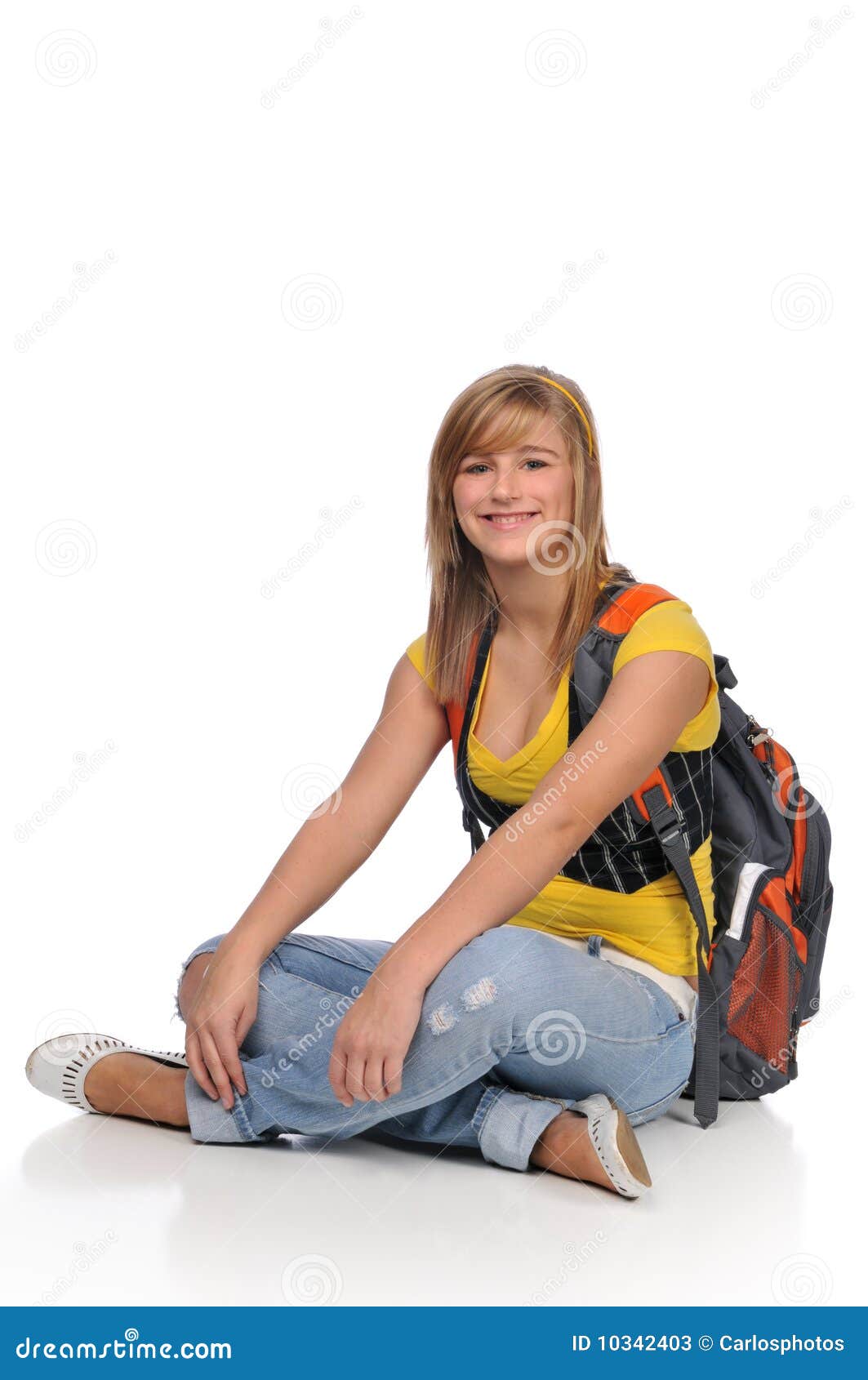Student with backpack stock image. Image of people, university - 10342403