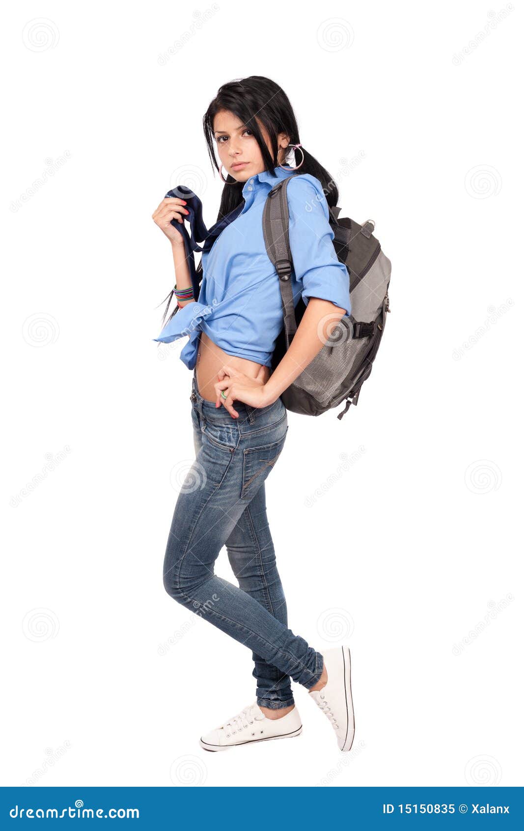 Student with backpack stock image. Image of friendly - 15150835