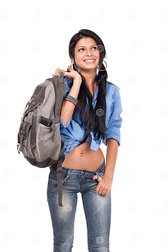 Student with backpack stock photo. Image of carrying - 15150870