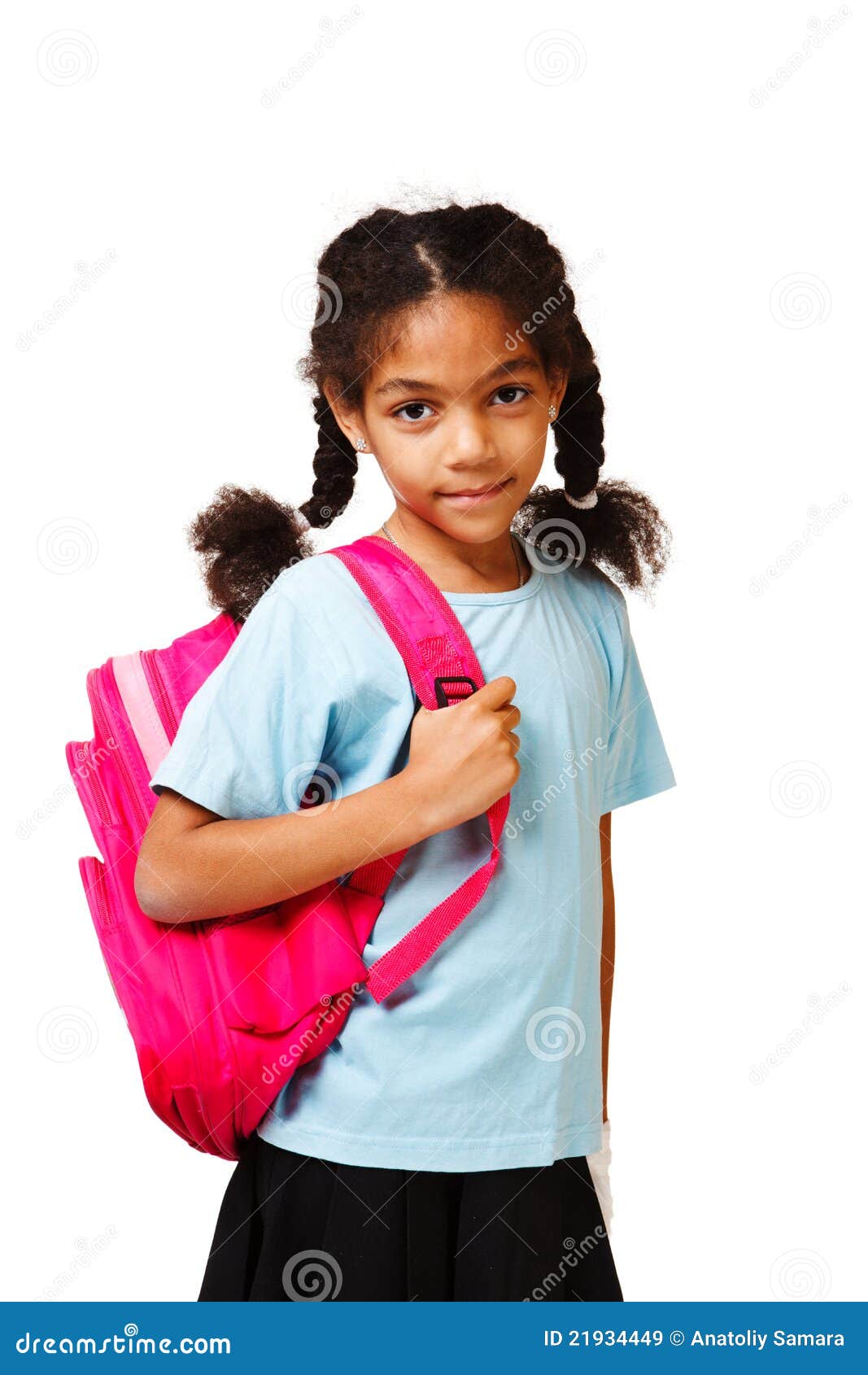 Student with backpack stock image. Image of cute, pink - 21934449