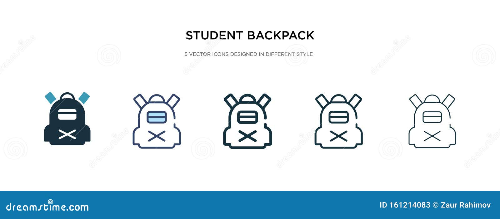Student Backpack Icon in Different Style Vector Illustration. Two ...