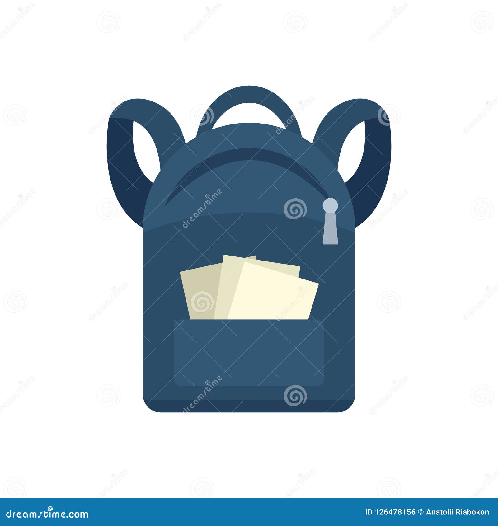 Student Backpack Icon, Flat Style Stock Vector - Illustration of pack ...
